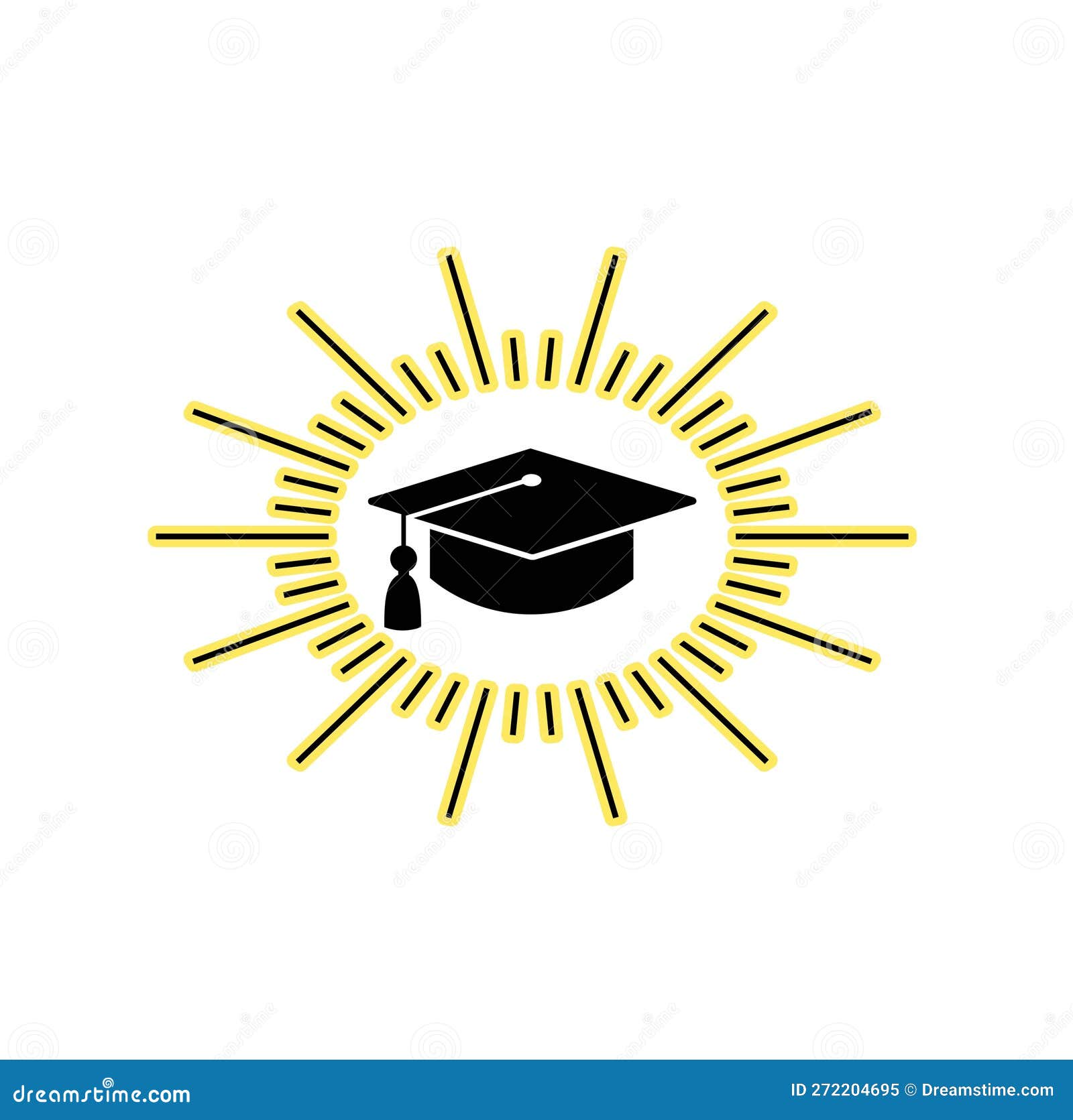 Graduation Cap Inside Green Laurel Wreath. Success In Education. Icon ...
