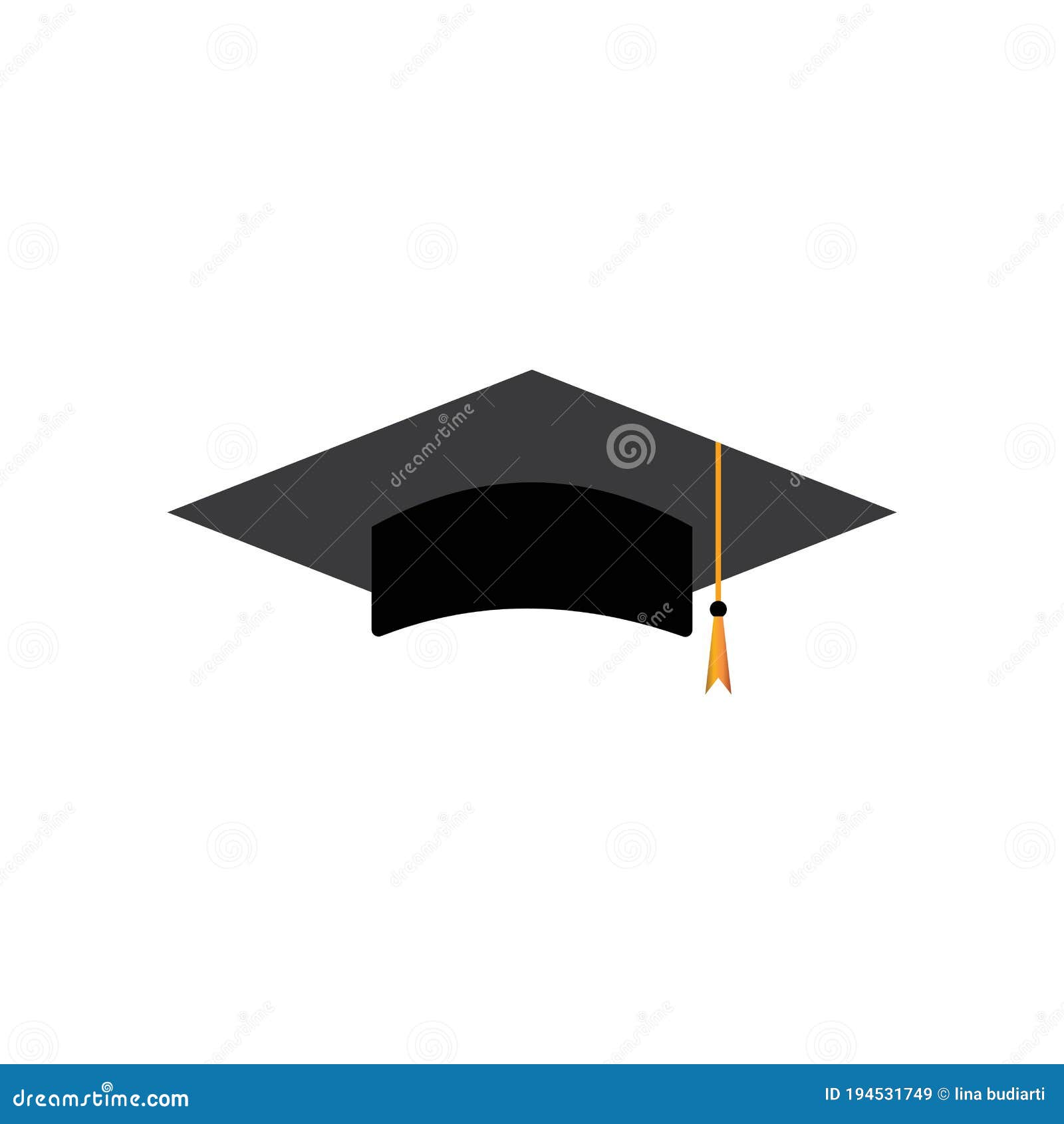 Graduation hat logo stock vector. Illustration of tassel - 194531749