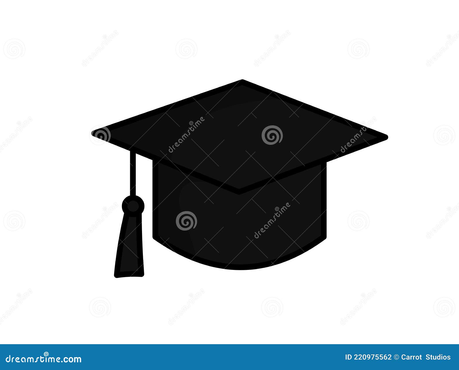 Graduation hat logo icon stock vector. Illustration of black - 220975562