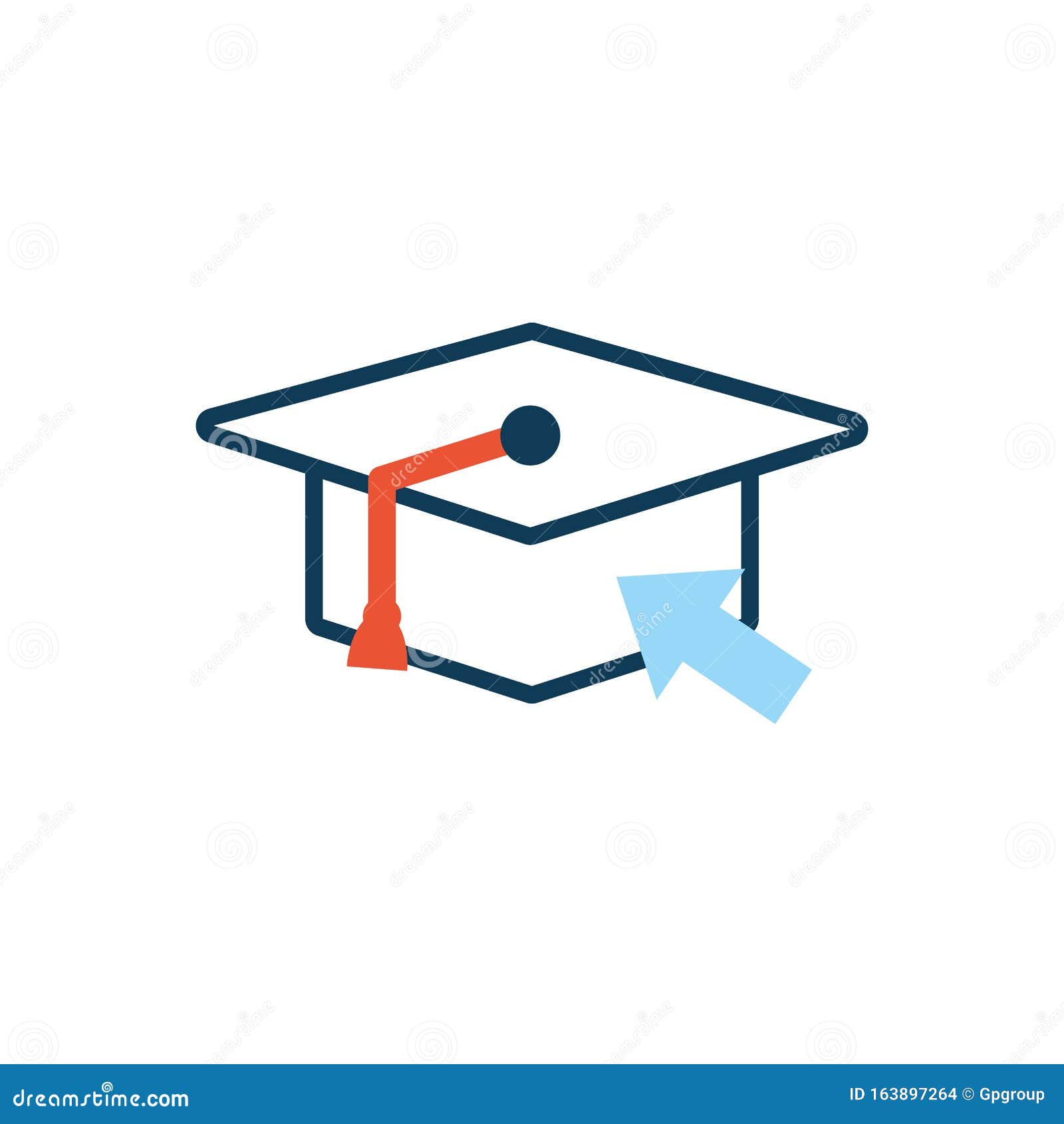 Graduation Hat with Mouse Arrow Pointer Stock Vector - Illustration of ...