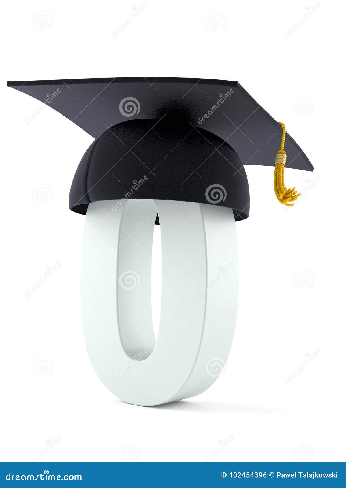 Graduation Hat with Number Zero Stock Illustration - Illustration of ...