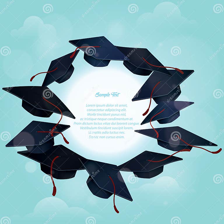 Graduation Hat Poster. Vector Illustration Decorative Design Stock ...