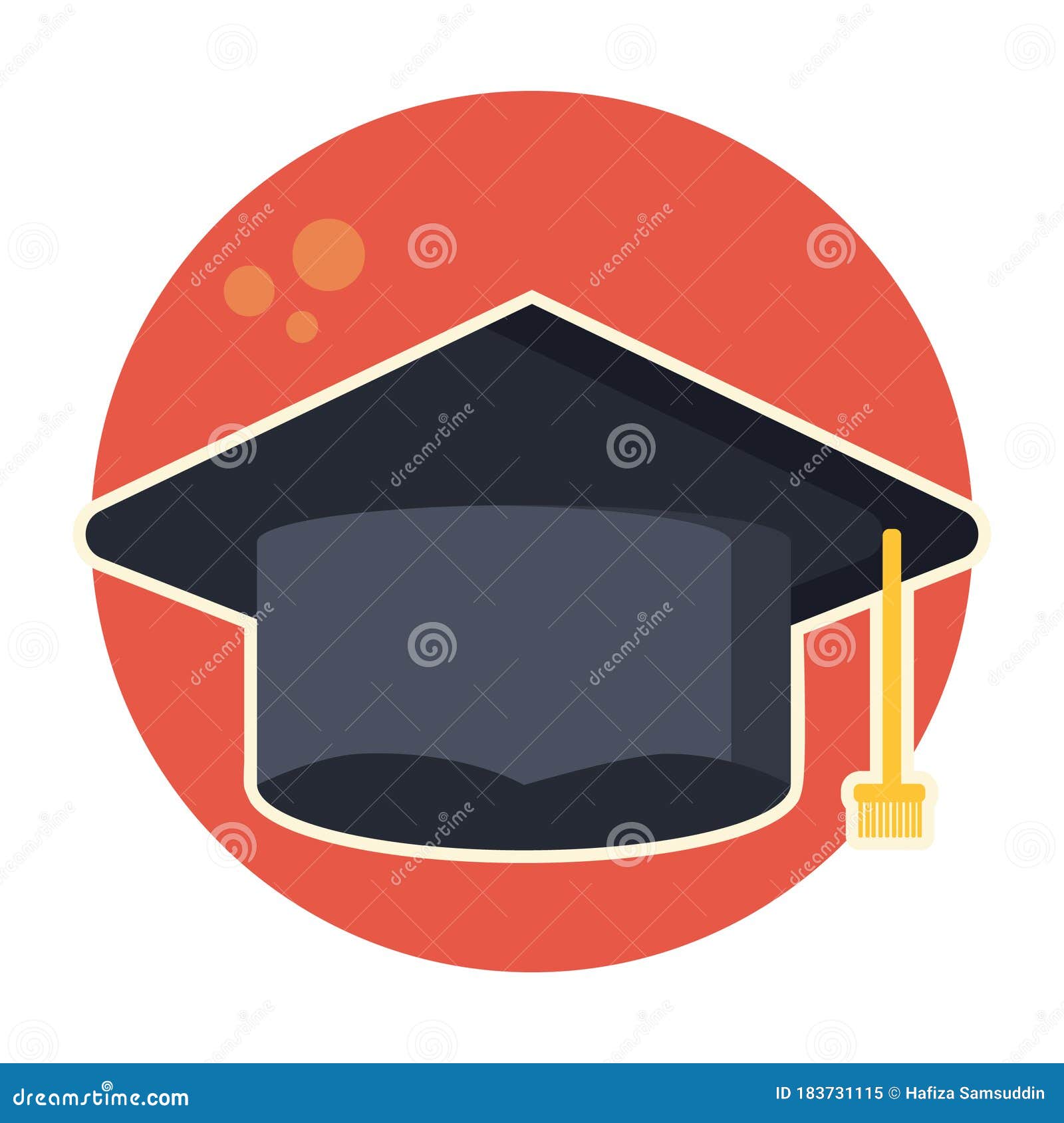 Graduation Hat. Vector Illustration Decorative Background Design Stock ...