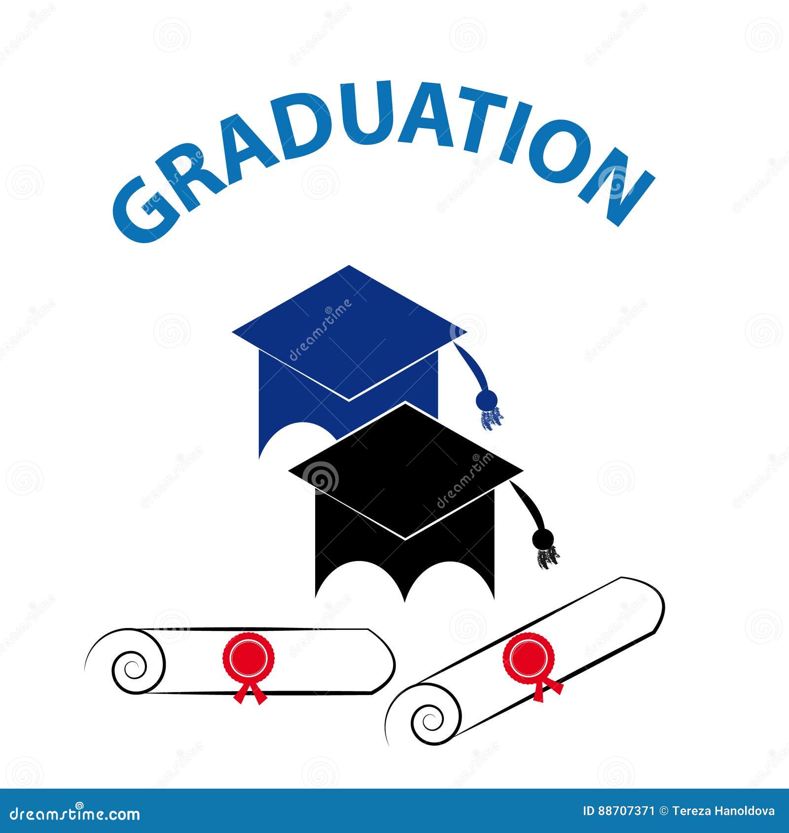 Graduation Diplom With Seal Stamp Flat Style Icon Vector Design ...