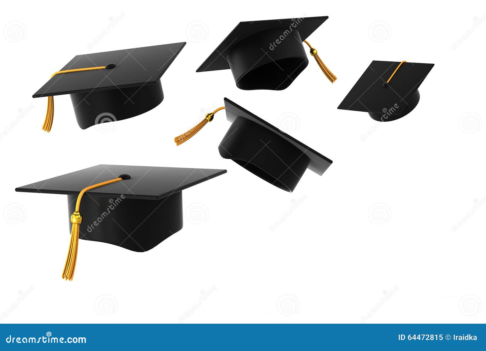 Graduation Hat on White Background Stock Illustration - Illustration of ...
