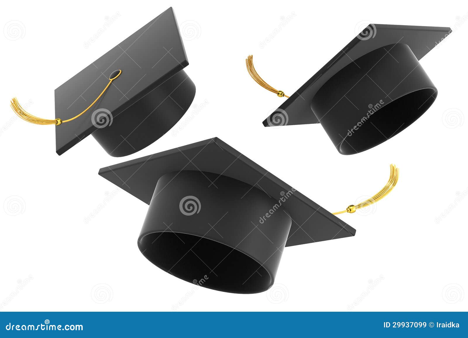 Graduation Hat on White Background Stock Illustration - Illustration of ...