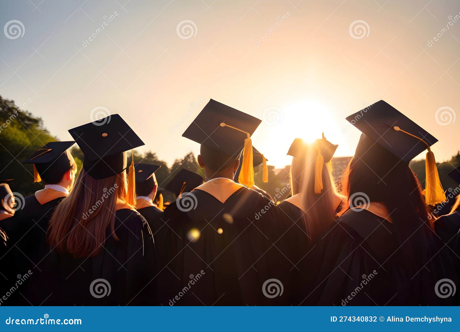 Graduation Hats on University Graduates, Generative AI Stock ...