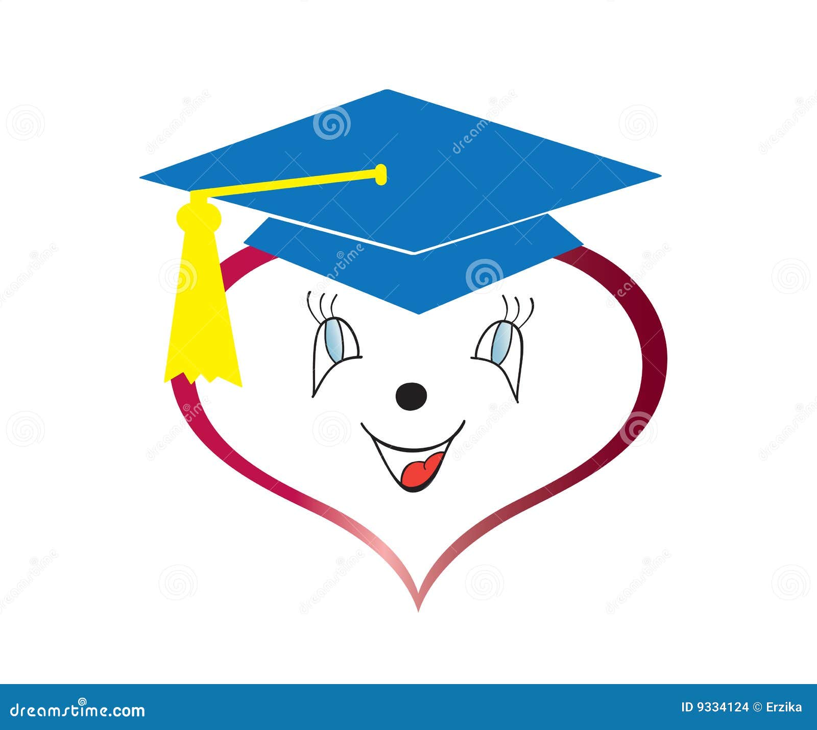 Graduation Cap Heart Shape Concept Vector Logo | CartoonDealer.com ...