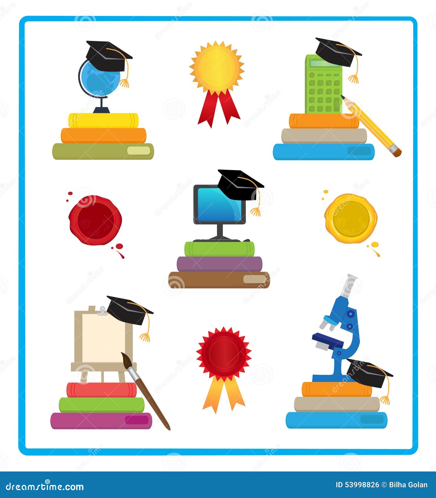 Graduation Icons stock vector. Illustration of academic - 53998826