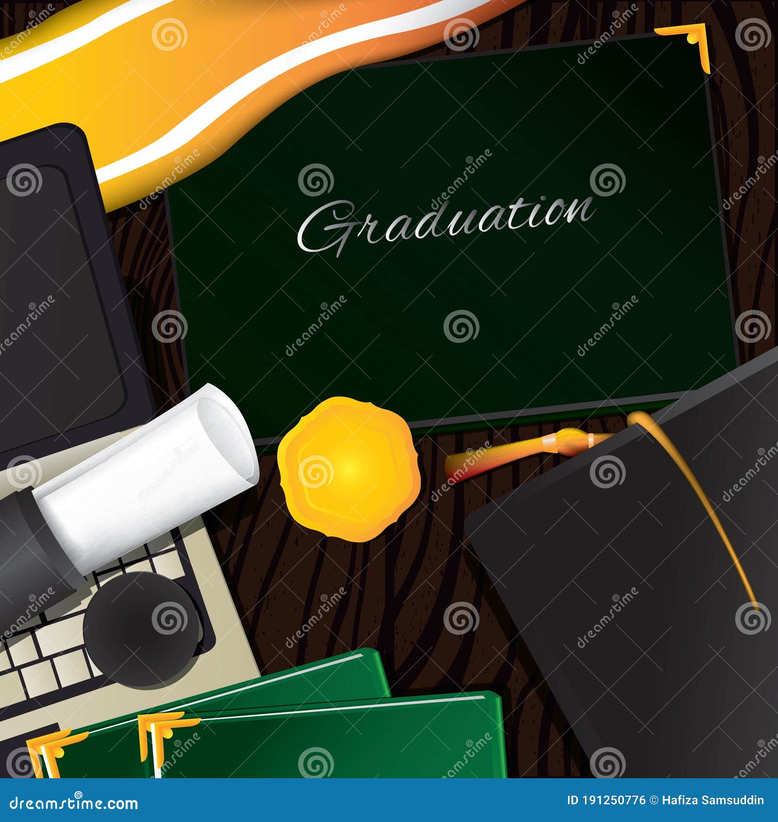 Graduation Items. Vector Illustration Decorative Design Stock Vector ...