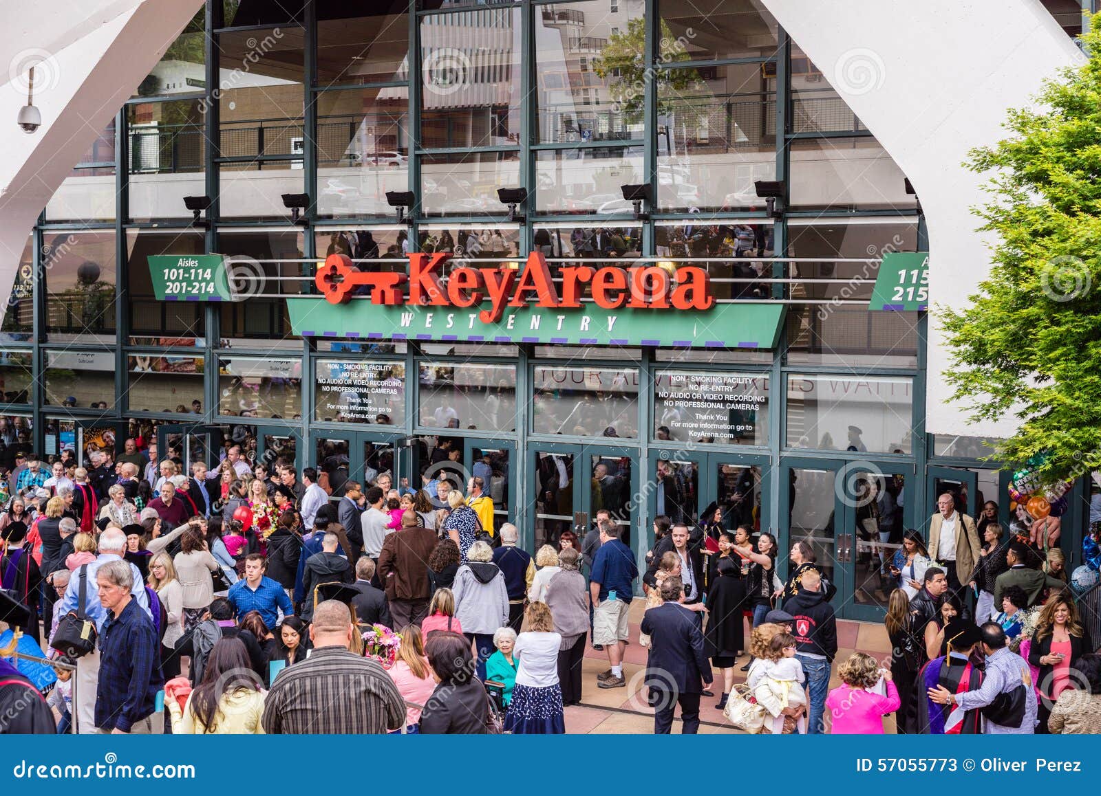 Graduation at Key Arena editorial stock photo. Image of gown - 57055773