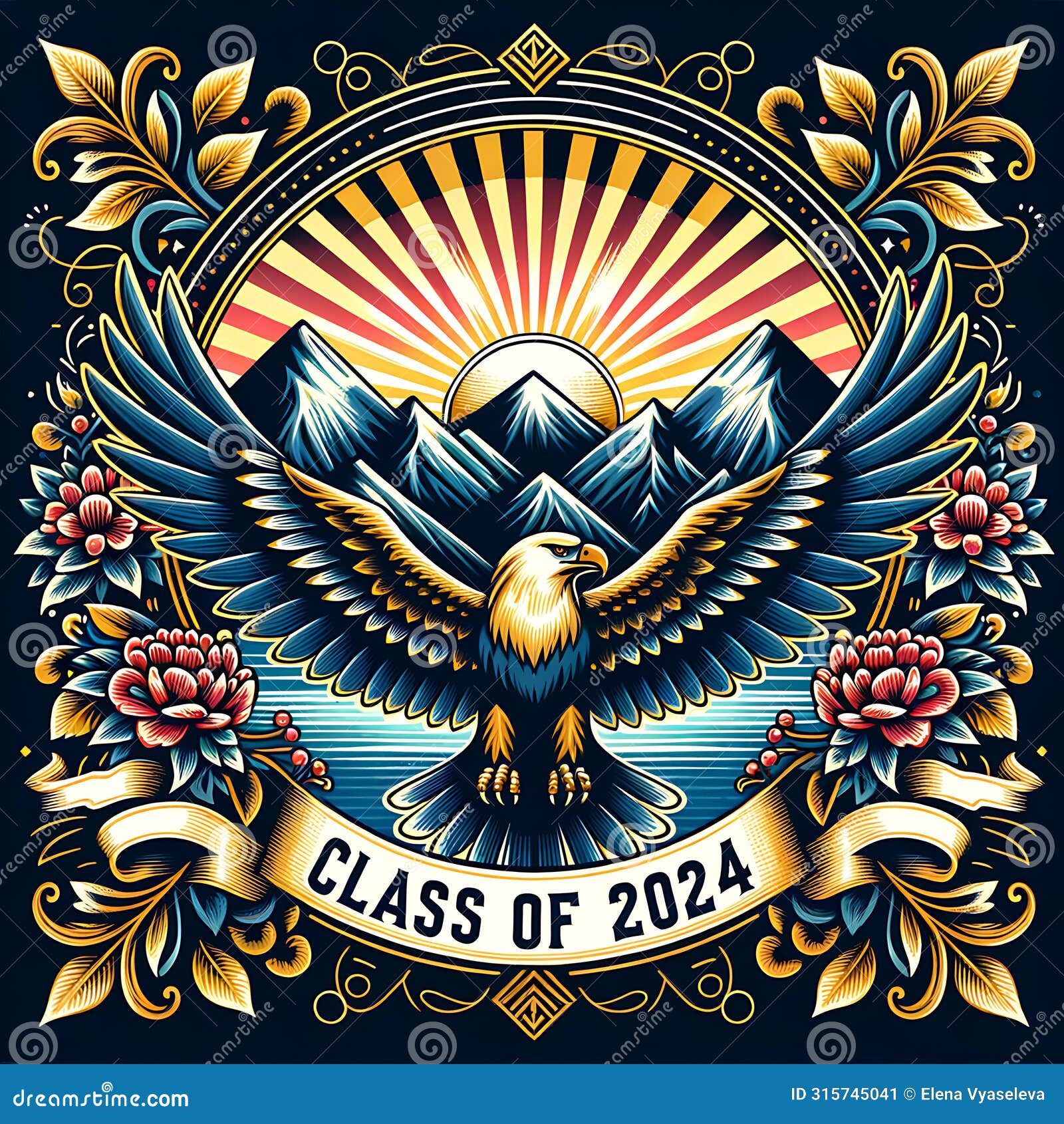 Graduation Label Design. Class of 2024 Stock Illustration ...