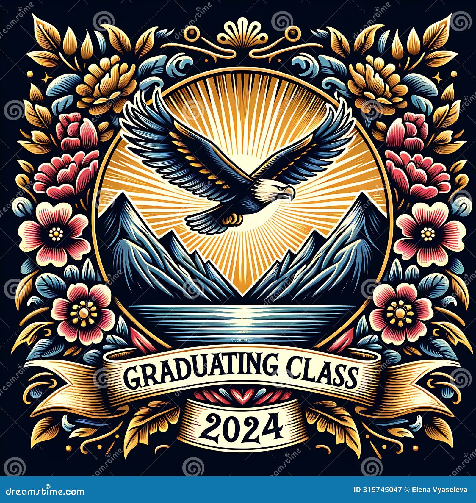 Graduation Label Design. Class of 2024 Stock Illustration ...