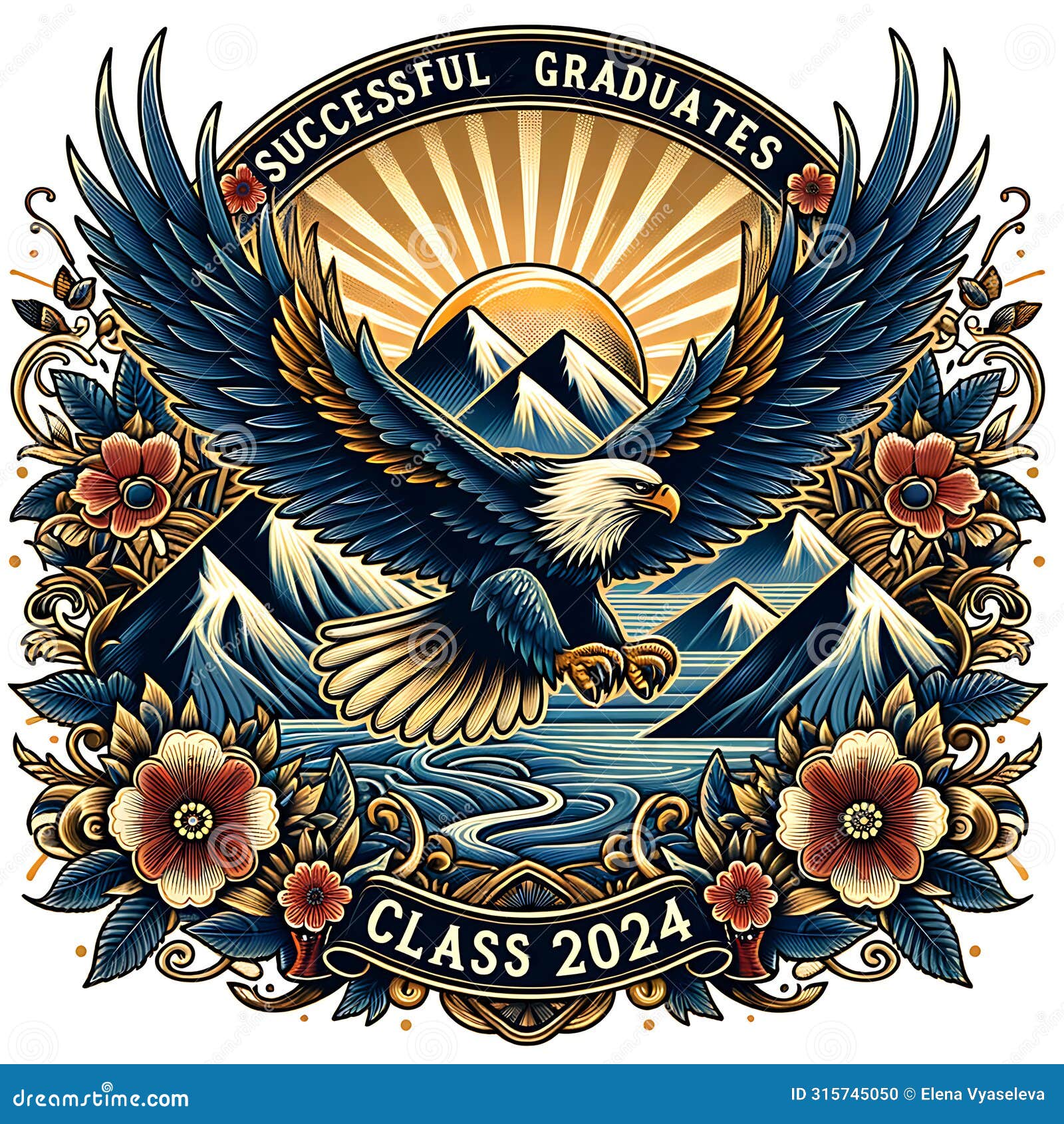 Graduation Label Design. Class of 2024 Stock Illustration ...