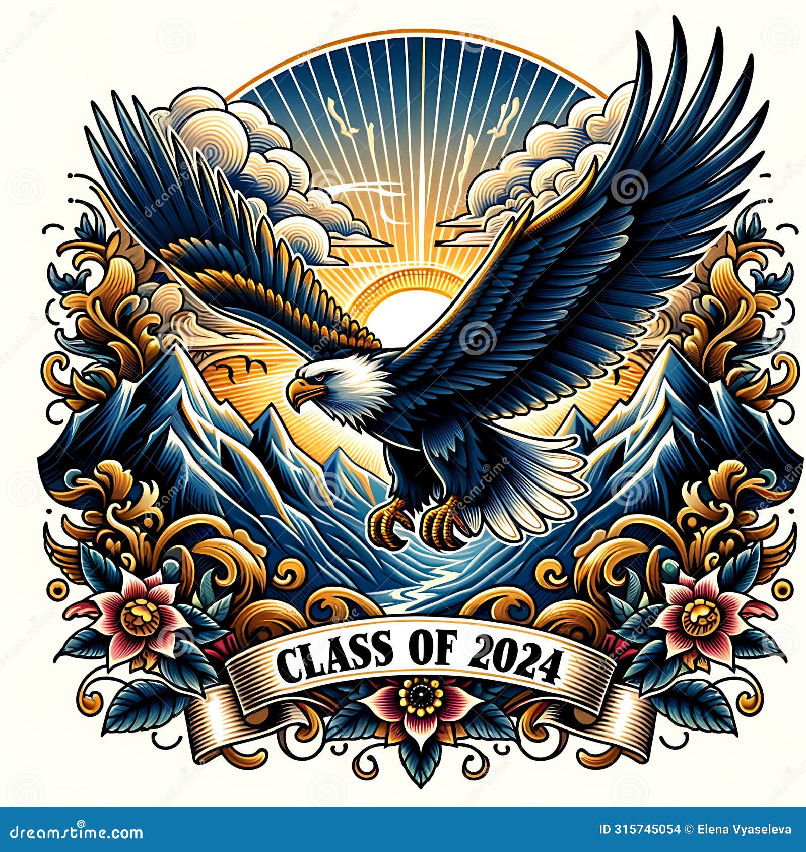 Graduation Label Design. Class of 2024 Stock Illustration ...