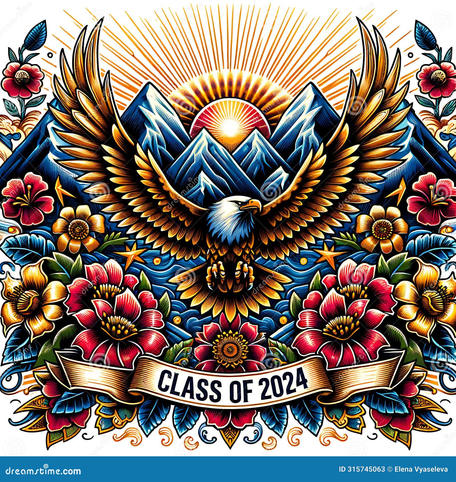 Graduation Label Design. Class of 2024 Stock Illustration ...
