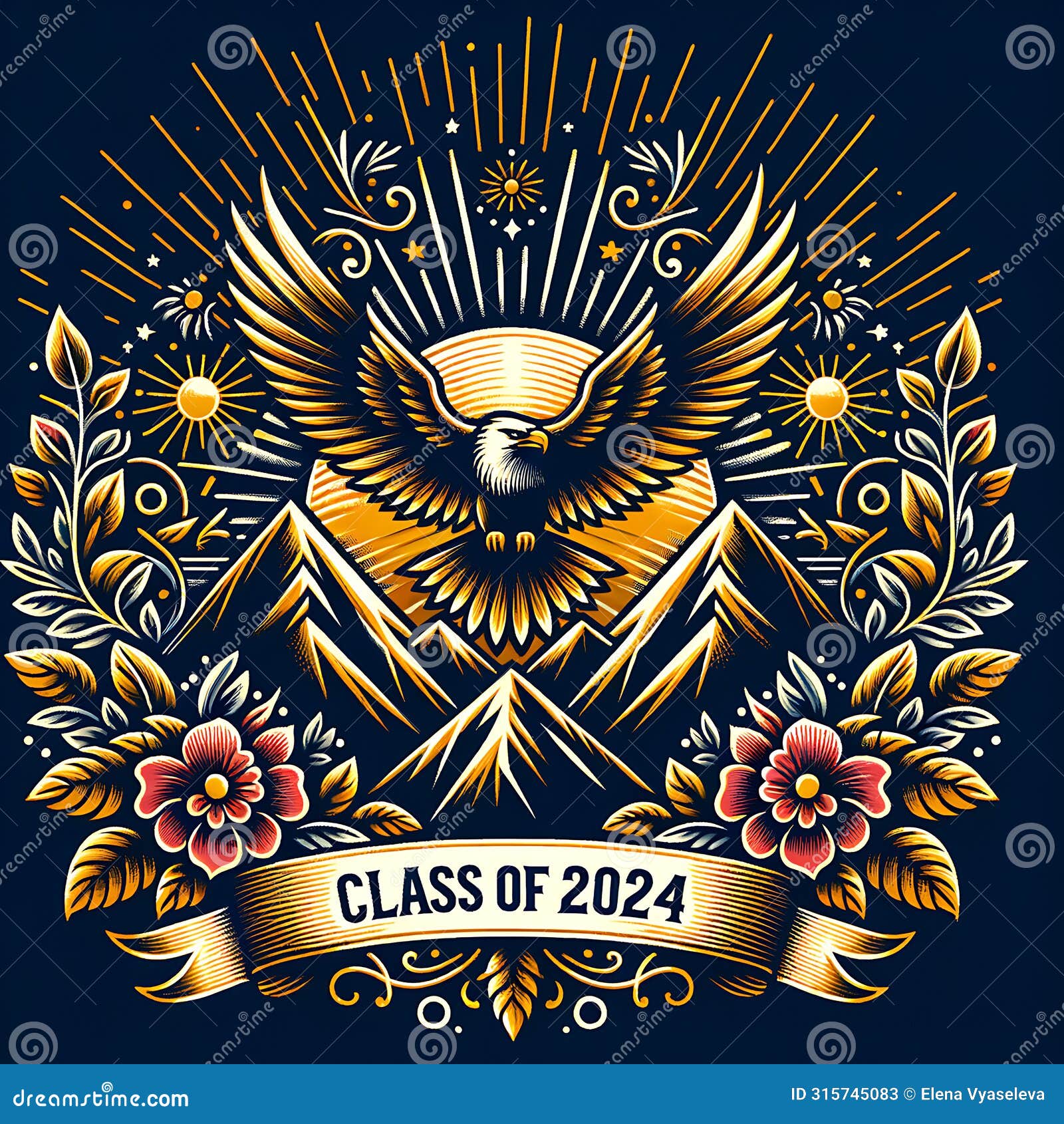 Graduation Label Design. Class of 2024 Stock Illustration ...
