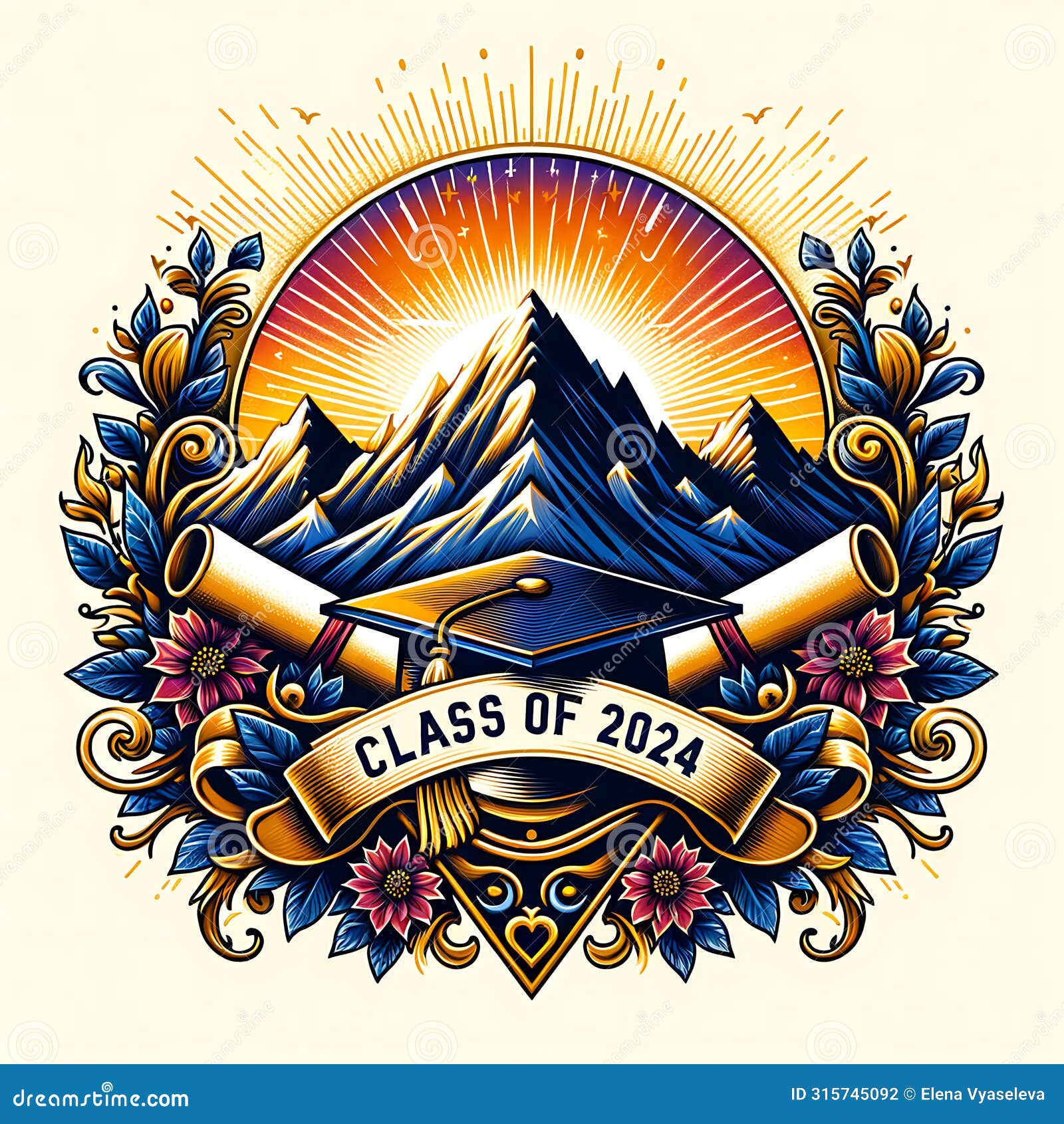 Graduation Label Design. Class of 2024 Stock Illustration ...