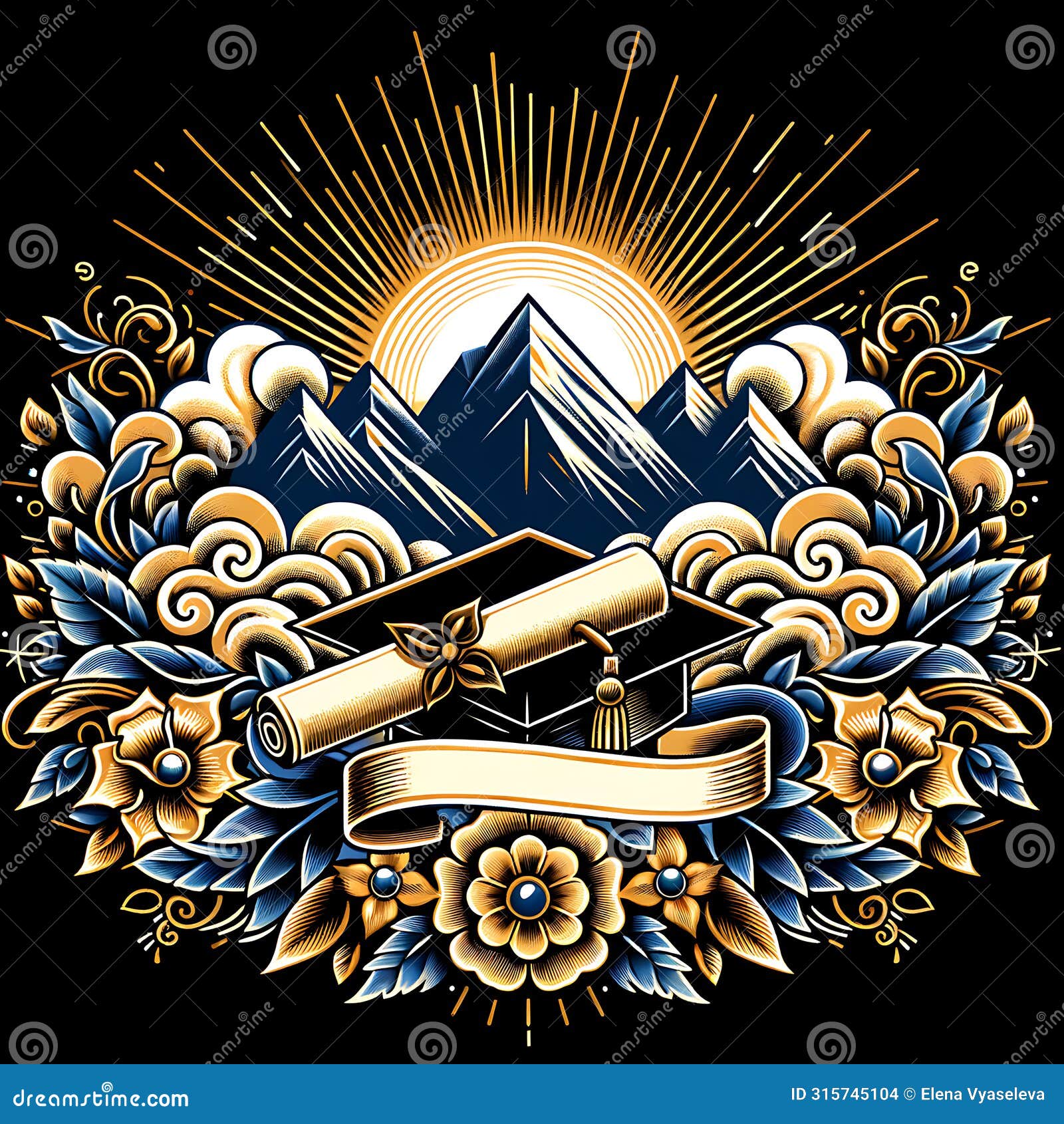 Graduation Label Design. Class of 2024 Stock Illustration ...