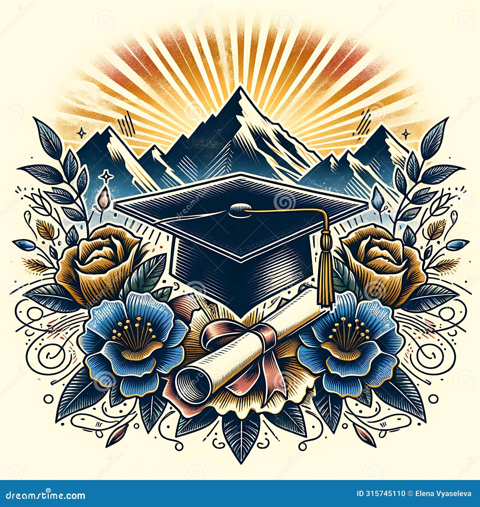 Graduation Label Design. Class of 2024 Stock Illustration ...
