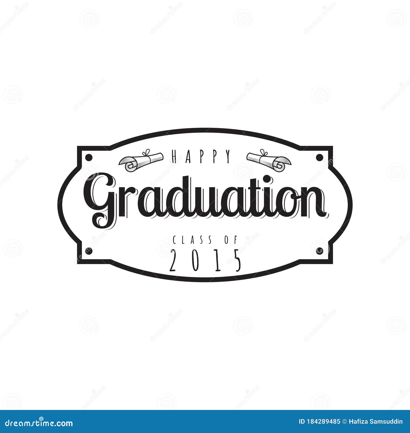 A Graduation Label Illustration. Stock Vector - Illustration of ...