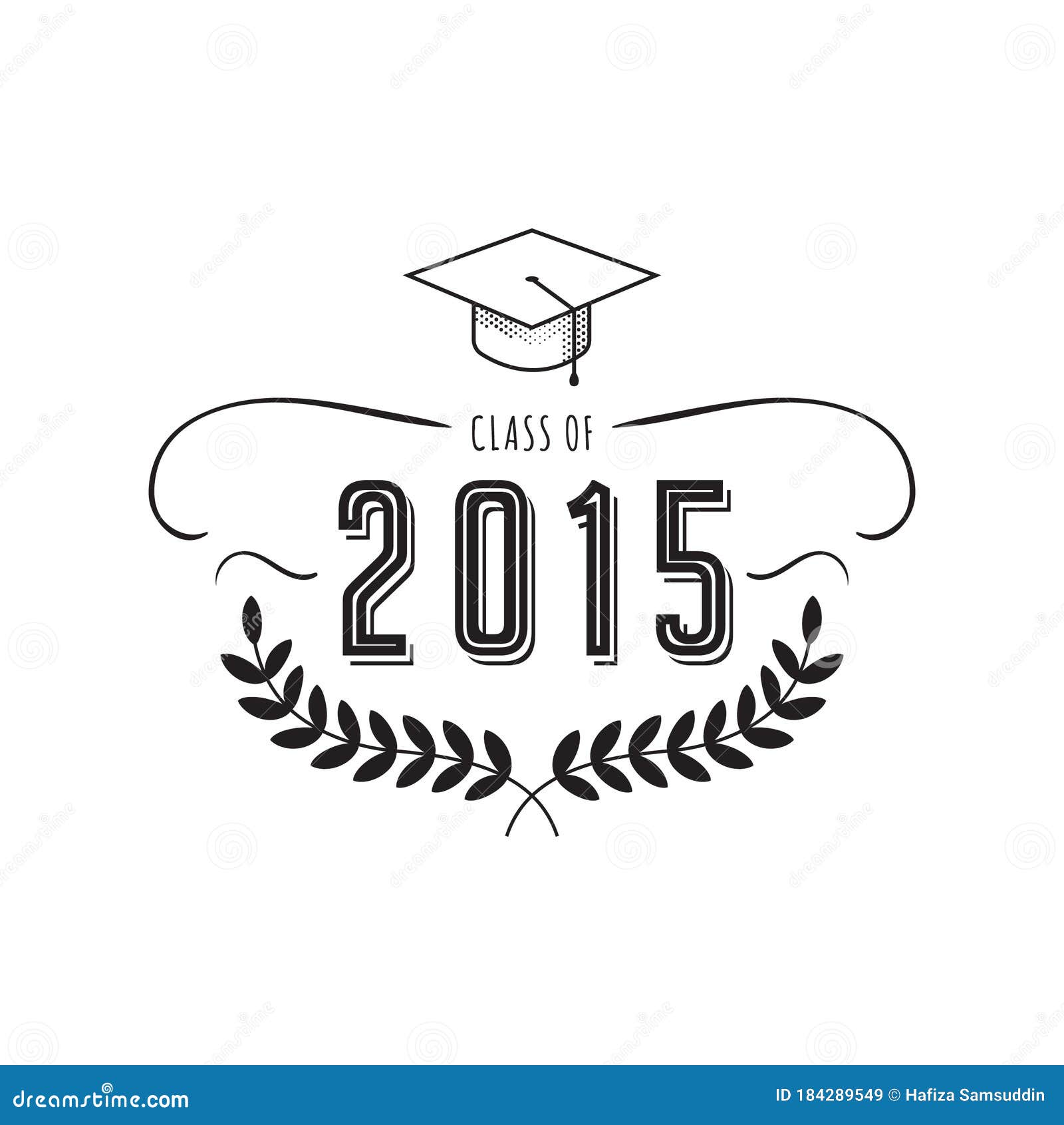 A Graduation Label Illustration. Stock Vector - Illustration of emblems ...