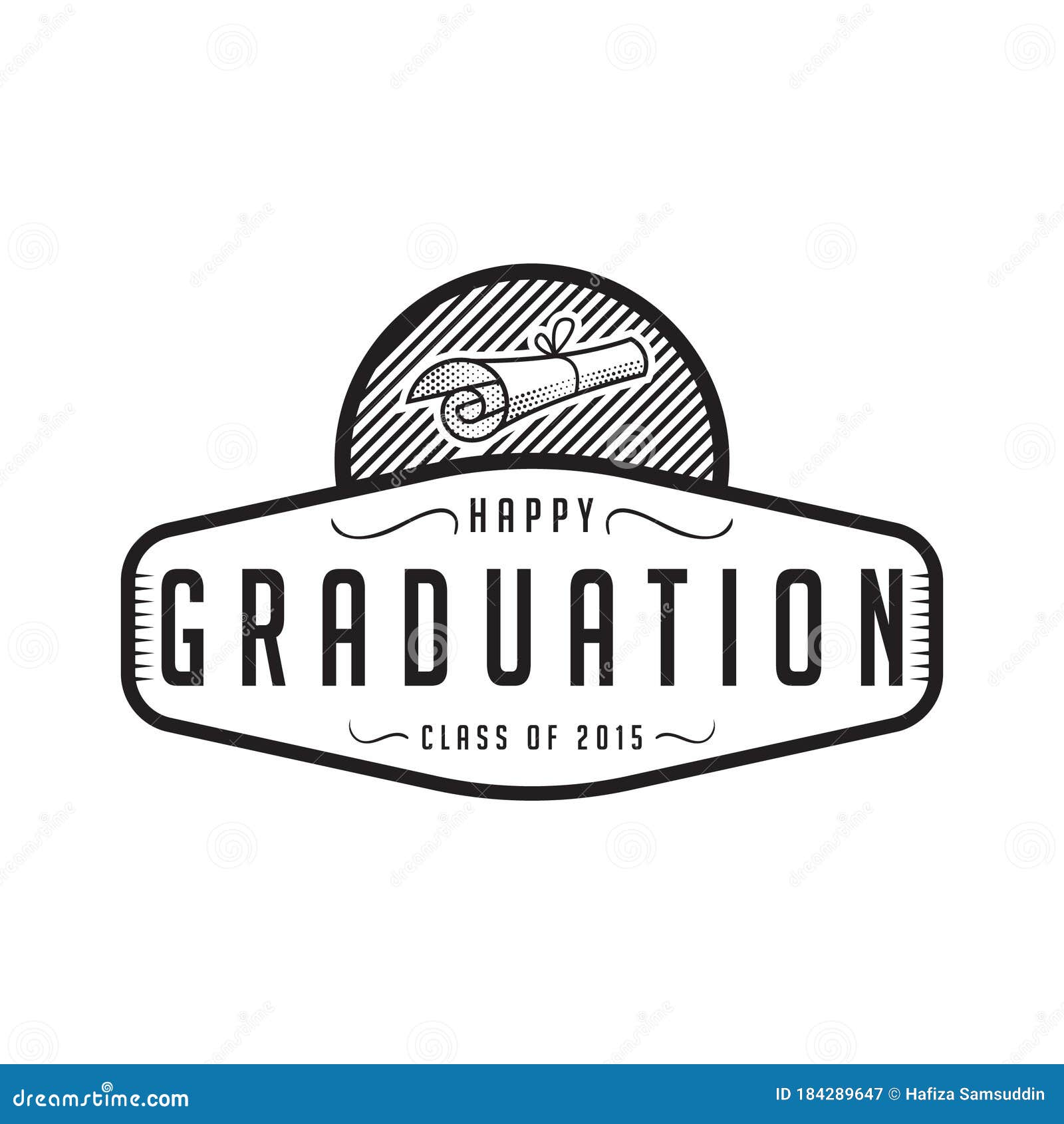 A Graduation Label Illustration. Stock Vector - Illustration of labels ...