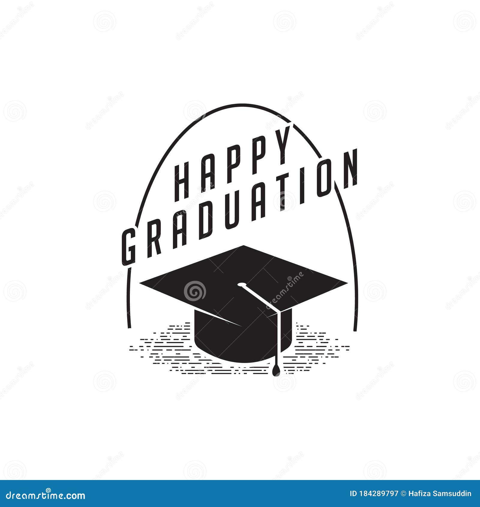A Graduation Label Illustration. Stock Vector - Illustration of sticker ...