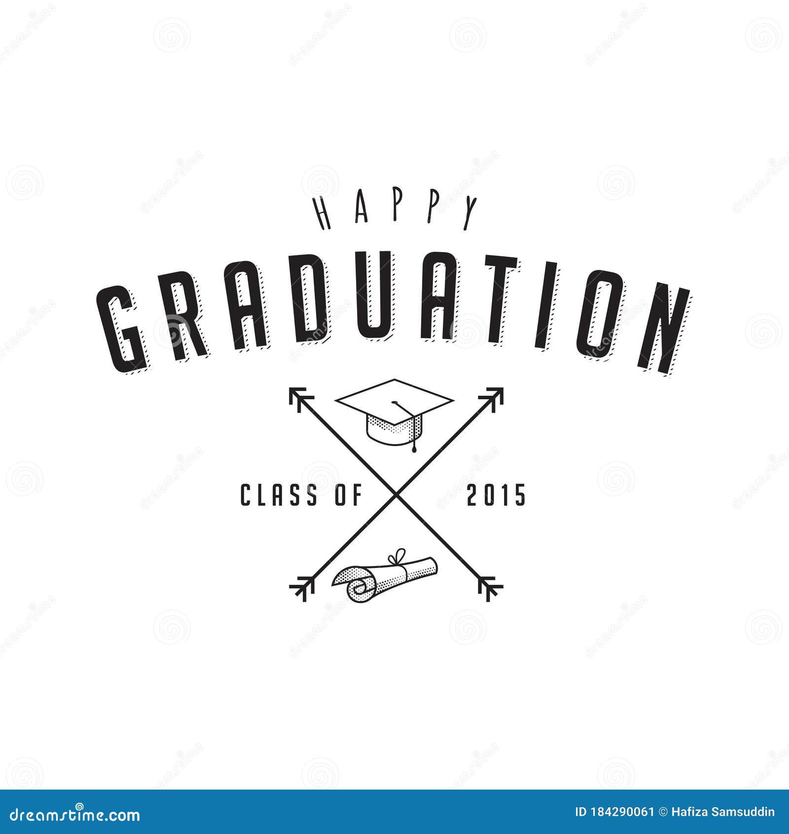 A Graduation Label Illustration. Stock Vector - Illustration of ...