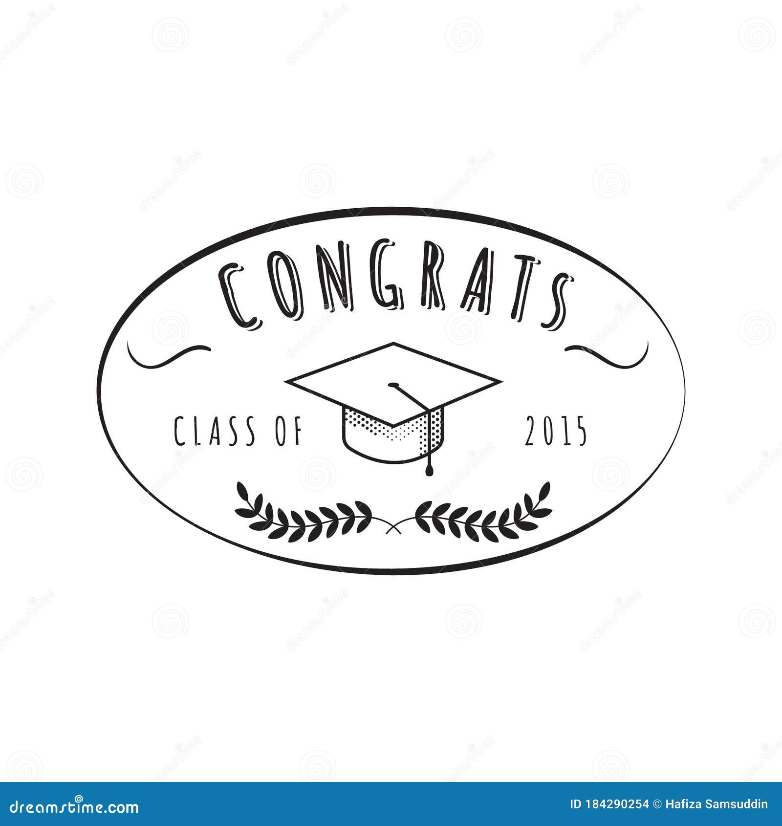 A Graduation Label Illustration. Stock Vector - Illustration of ...