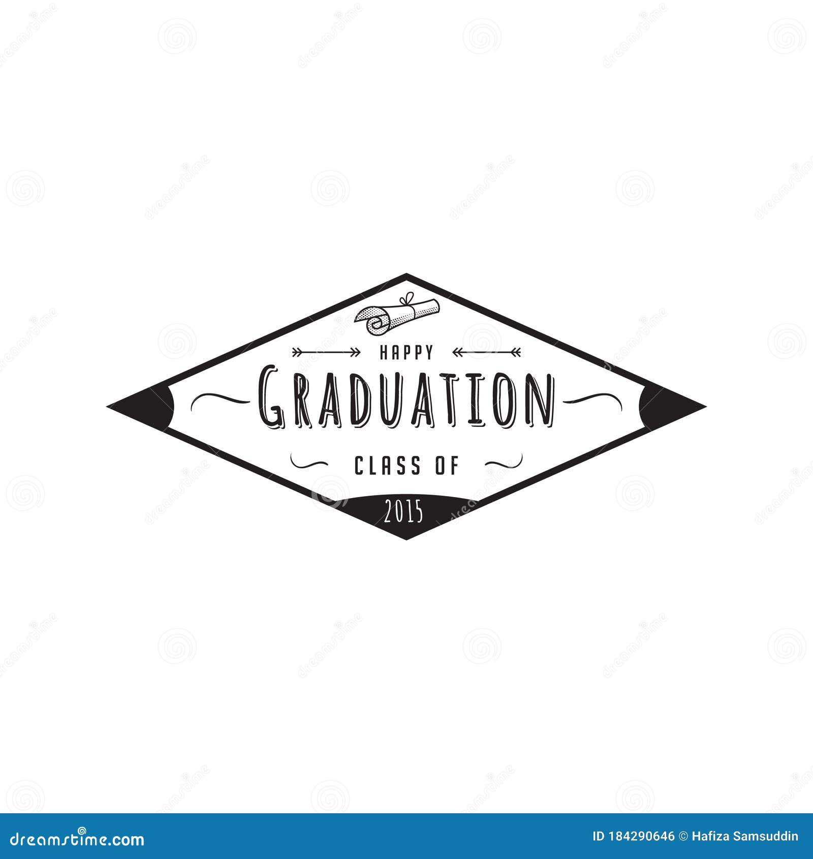 A Graduation Label Illustration. Stock Vector - Illustration of ...