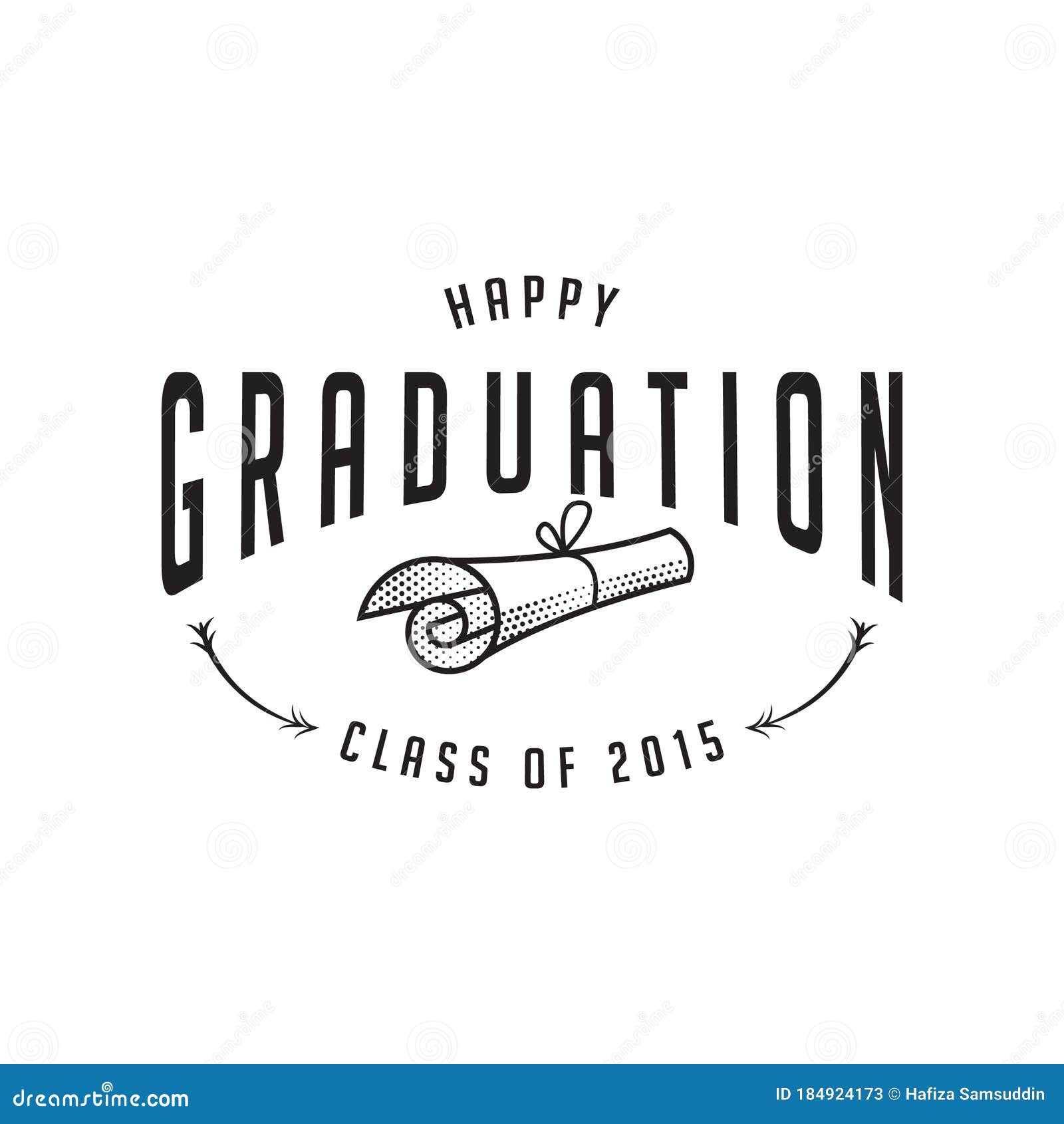 A Graduation Label Illustration. Stock Illustration - Illustration of ...
