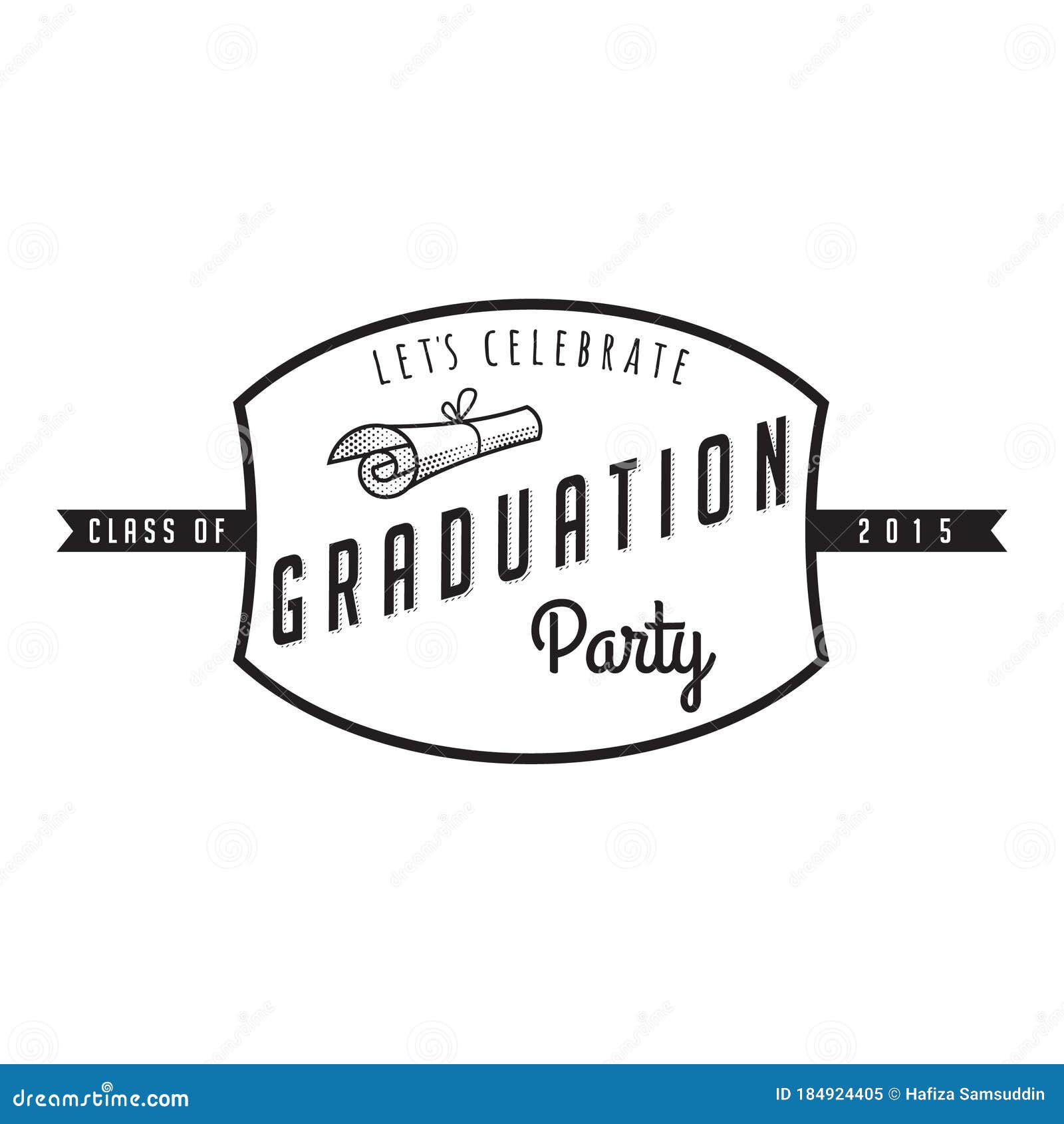 A Graduation Label Illustration. Stock Illustration - Illustration of ...
