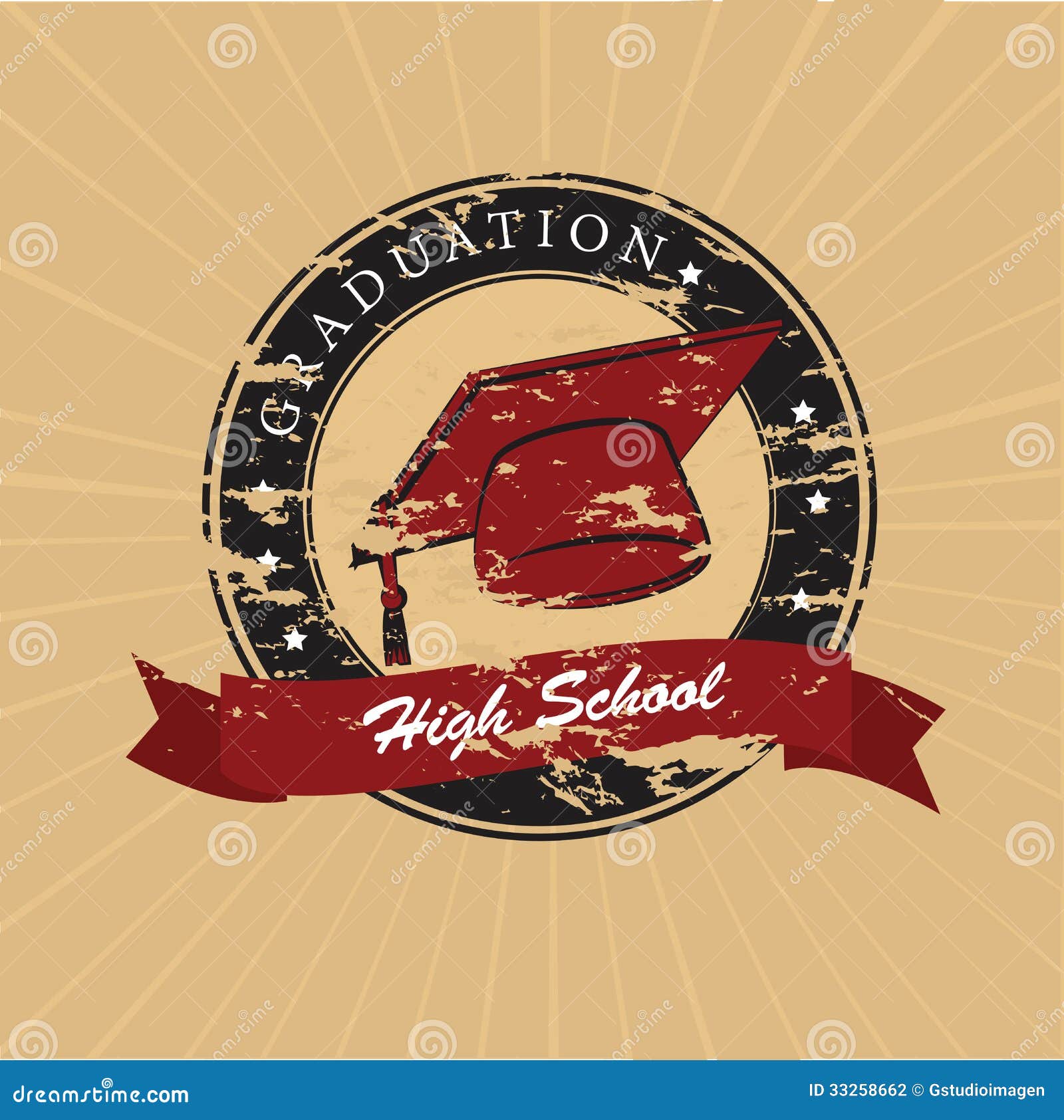 Graduation label stock vector. Illustration of academy - 33258662