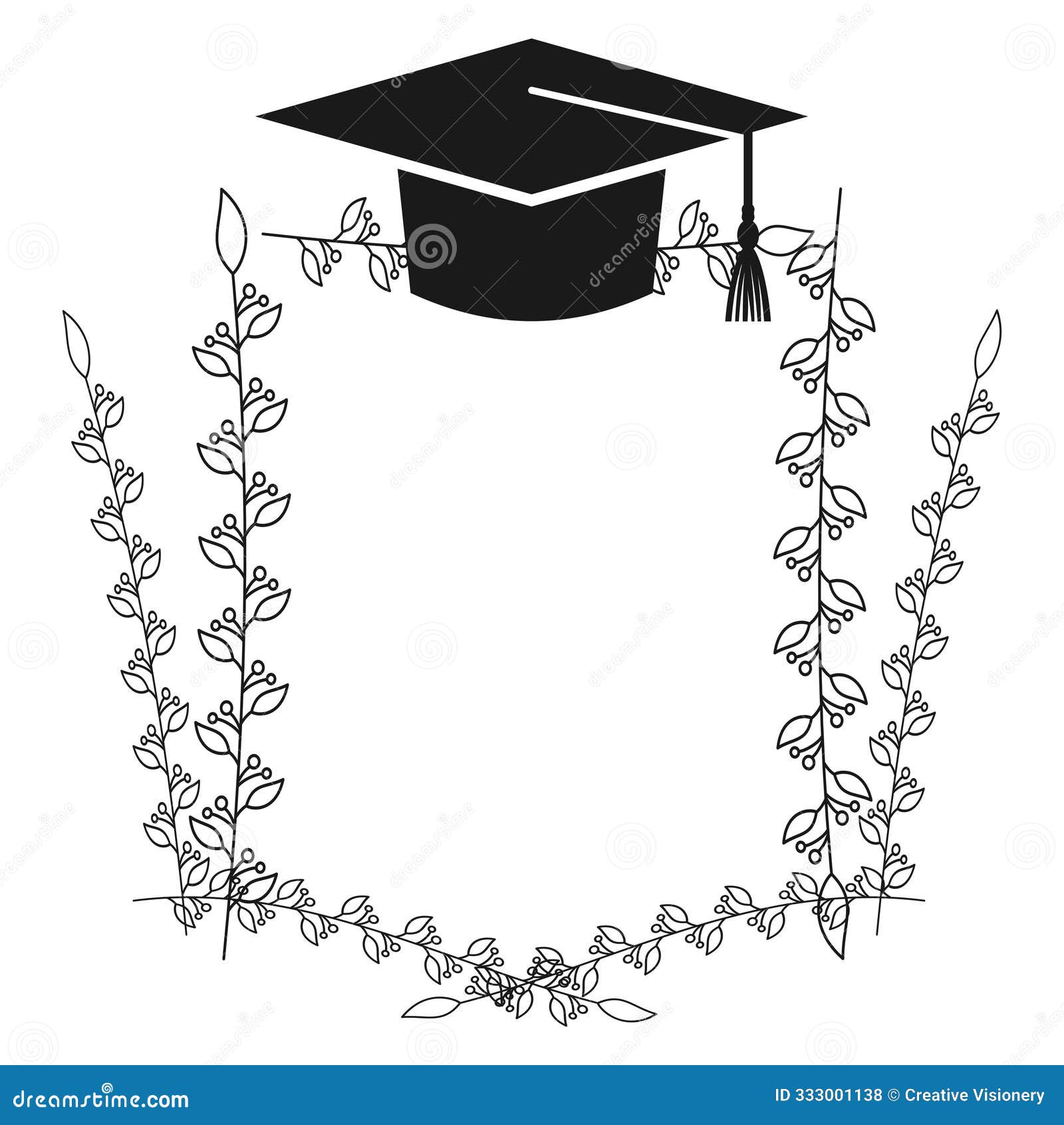 Graduation Laurel Wreath Frame Vector Illustration | CartoonDealer.com ...