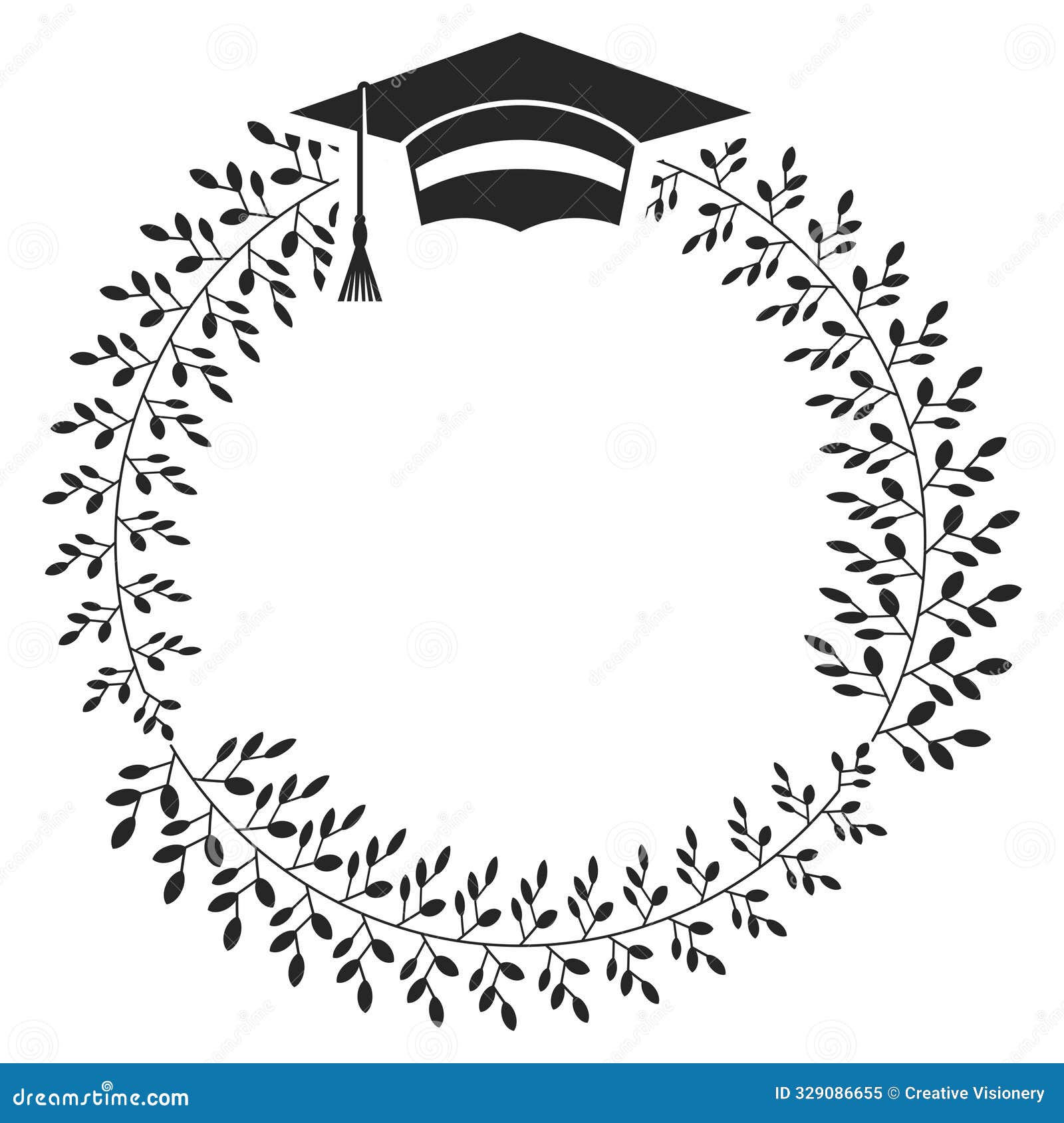 Graduation Laurel Wreath Frame Vector Illustration | CartoonDealer.com ...