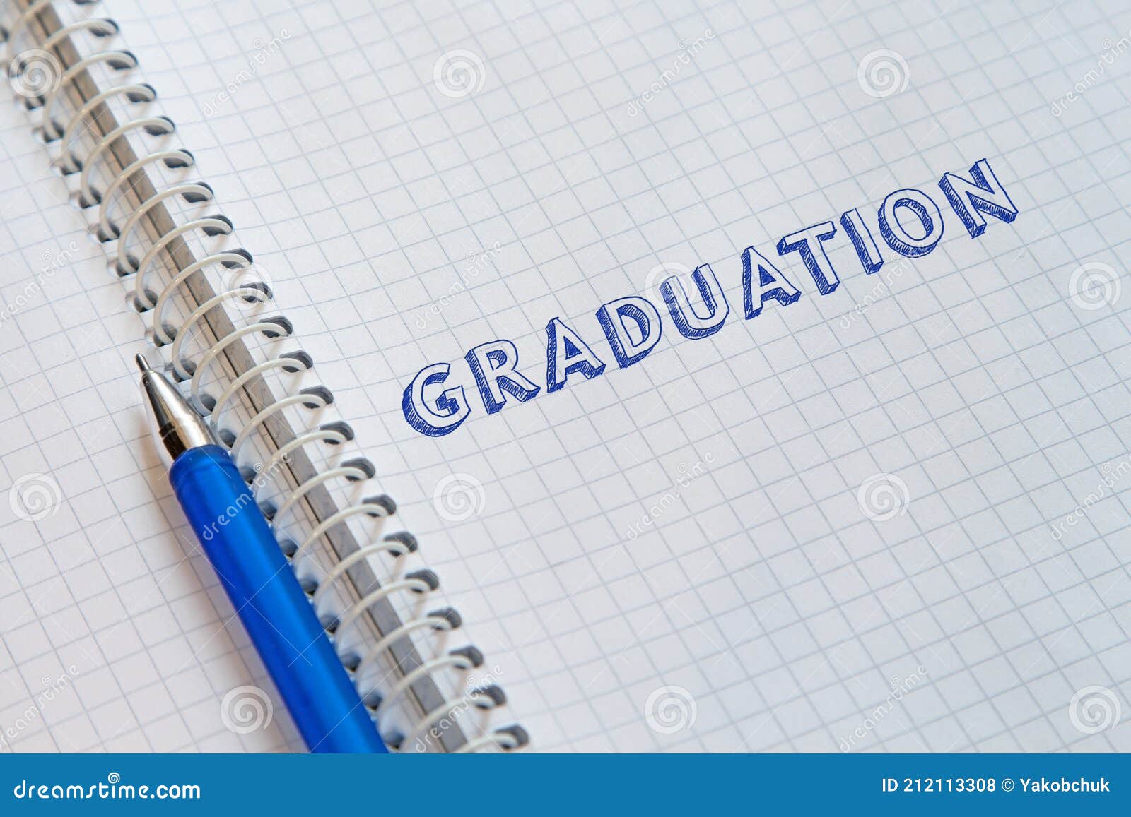 Graduation. Lettering in a School Notebook Stock Photo - Image of ...