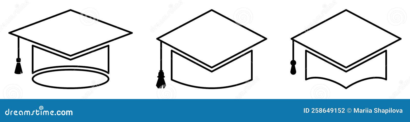 Graduation Cap Or Hat One Line Drawing Minimalism Vector Illustration ...