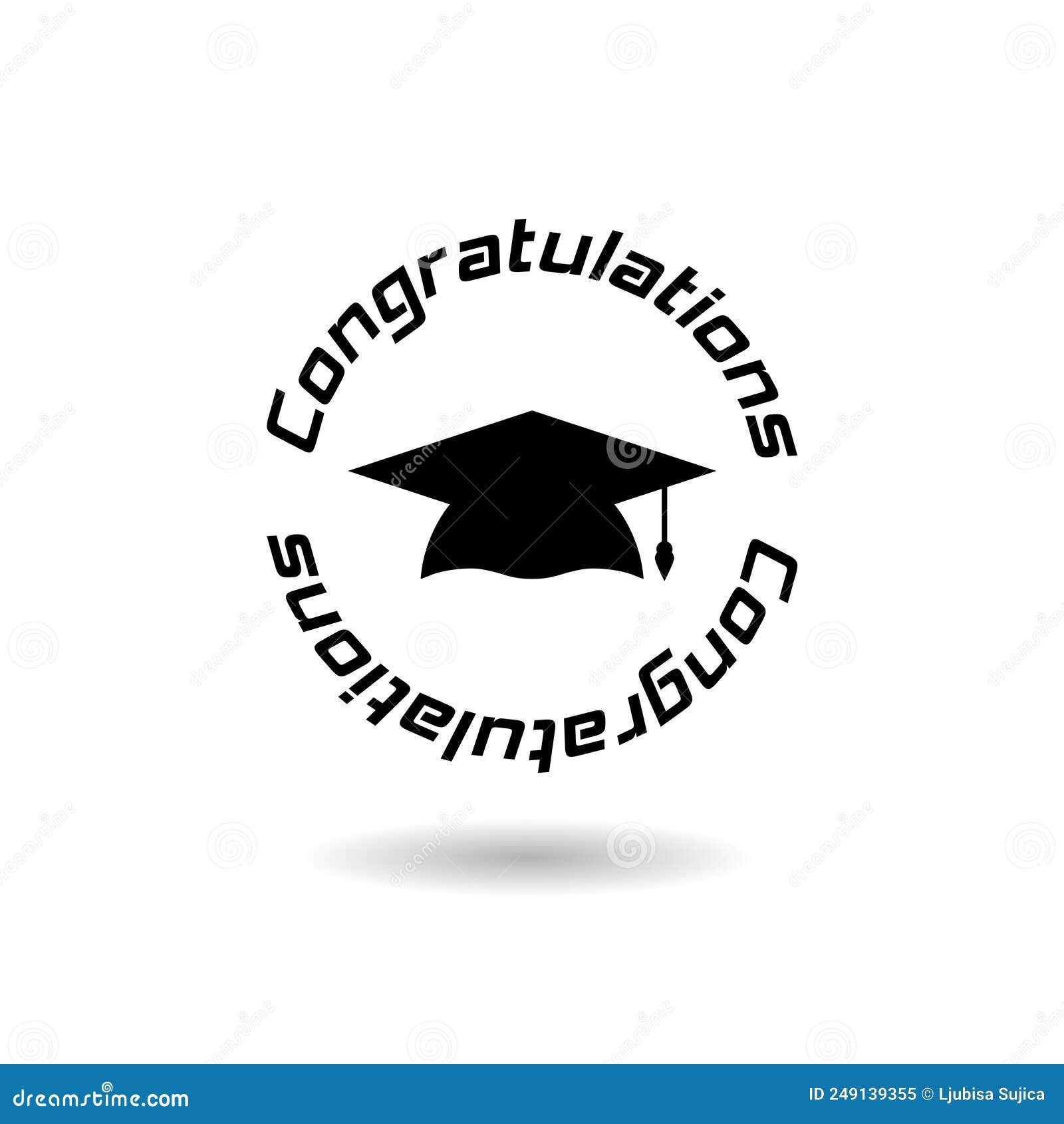 Graduation Logo Congratulations with Shadow Stock Vector - Illustration ...