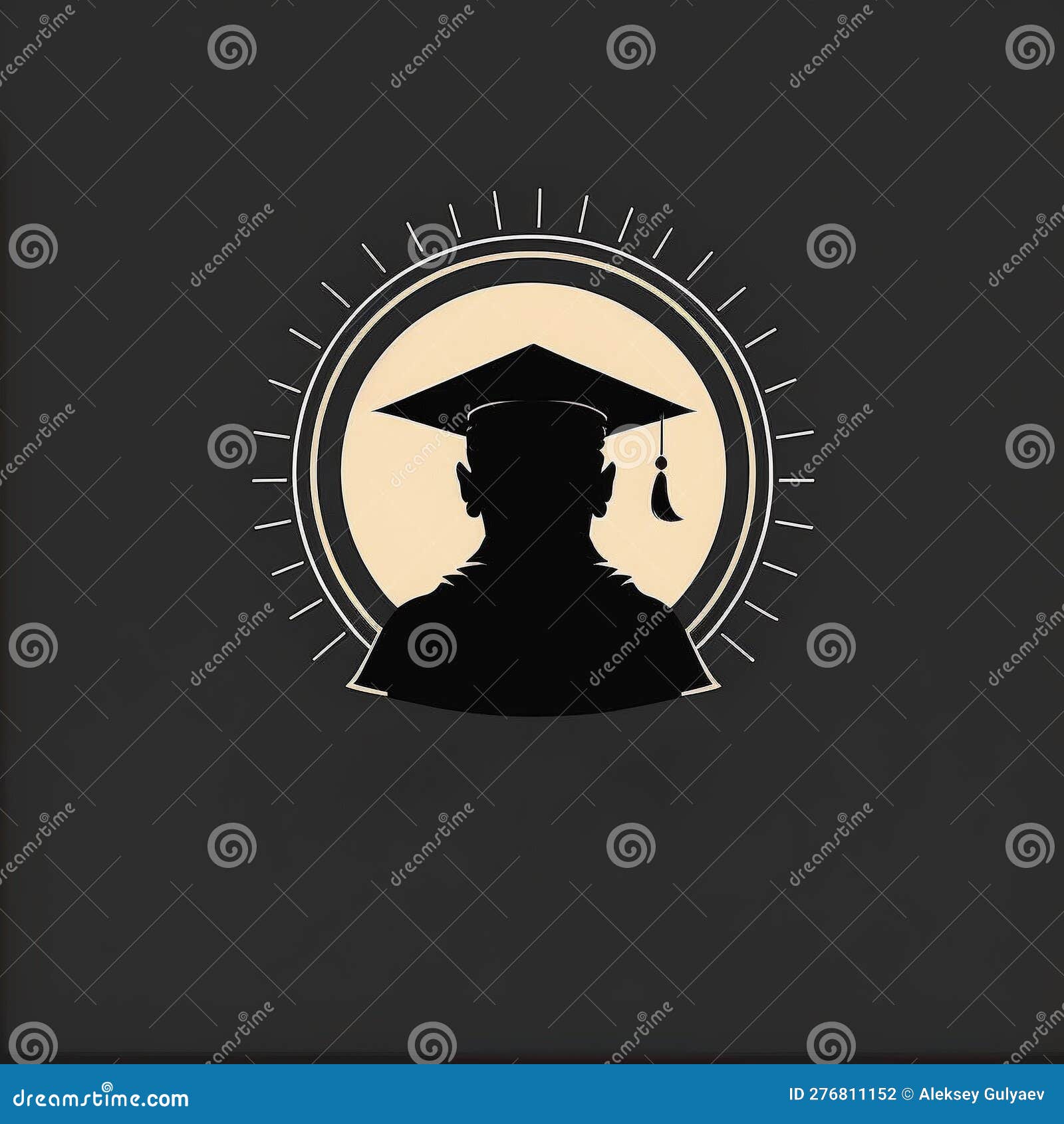 Graduation Logo Template Design Elements Graduation Cap and Books on a ...
