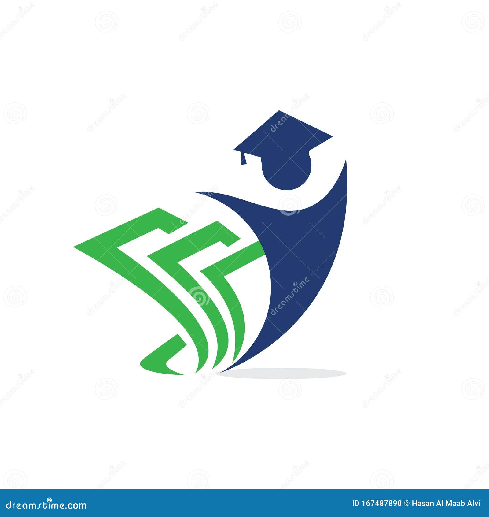 Student Vector Logo Design Template. Stock Vector - Illustration of ...