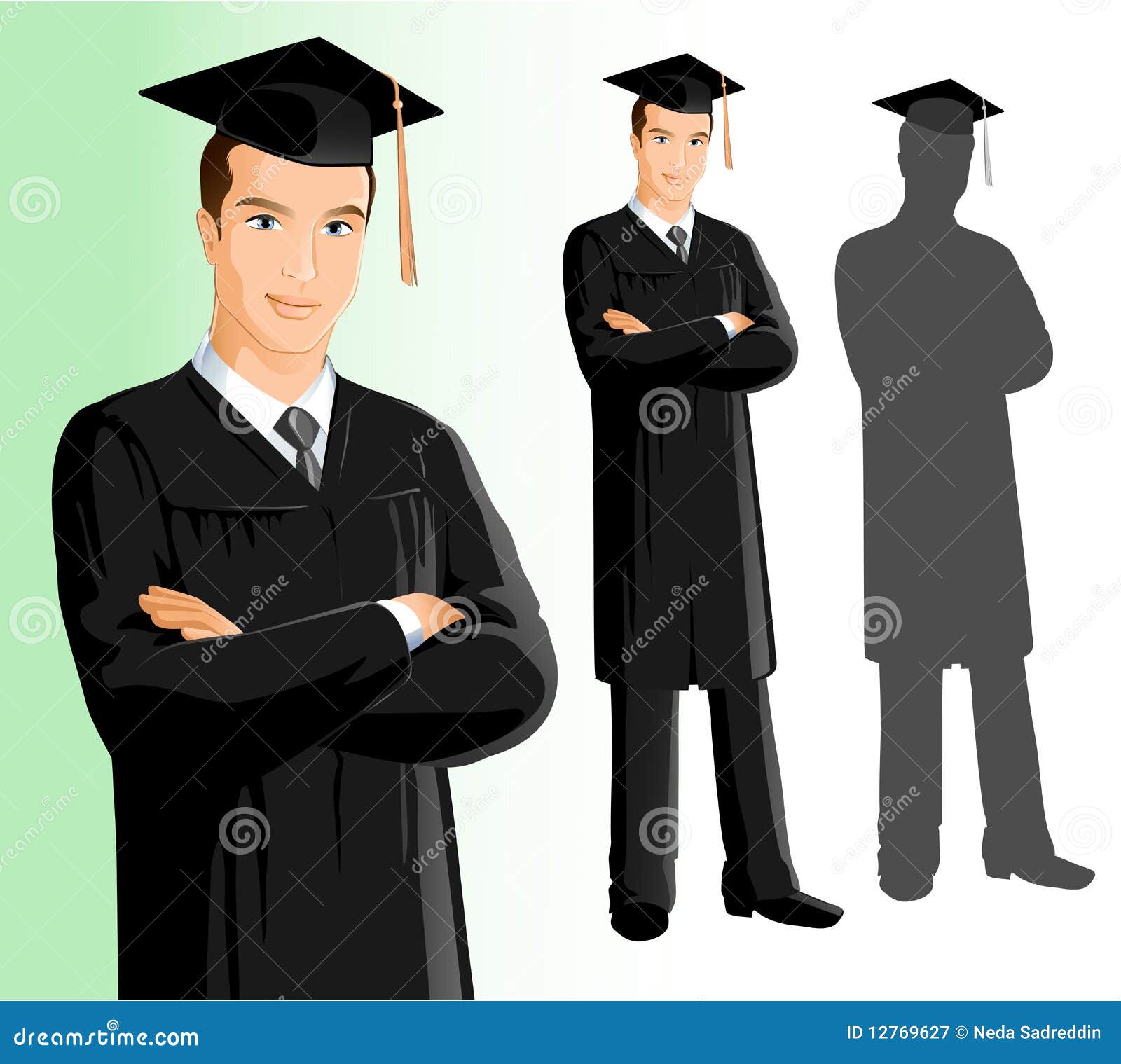 Graduation (man) stock vector. Illustration of education - 12769627