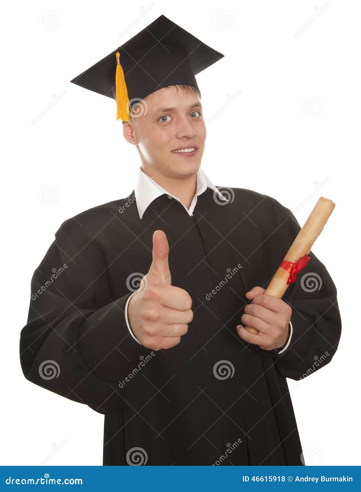 Graduation Man Holding Diploma Stock Photo - Image of black, graduation ...