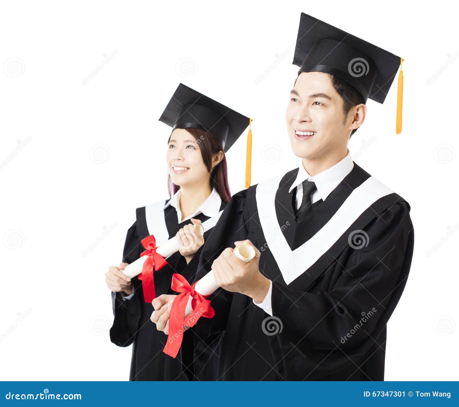 Graduation Man and Woman Education Students Stock Image - Image of ...
