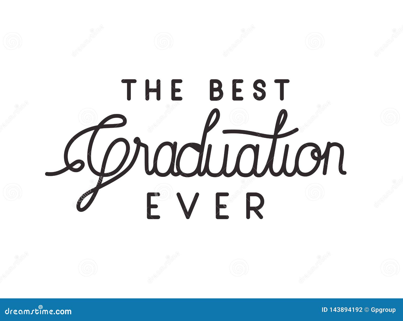 Graduation Message with Hand Made Font Stock Vector - Illustration of ...