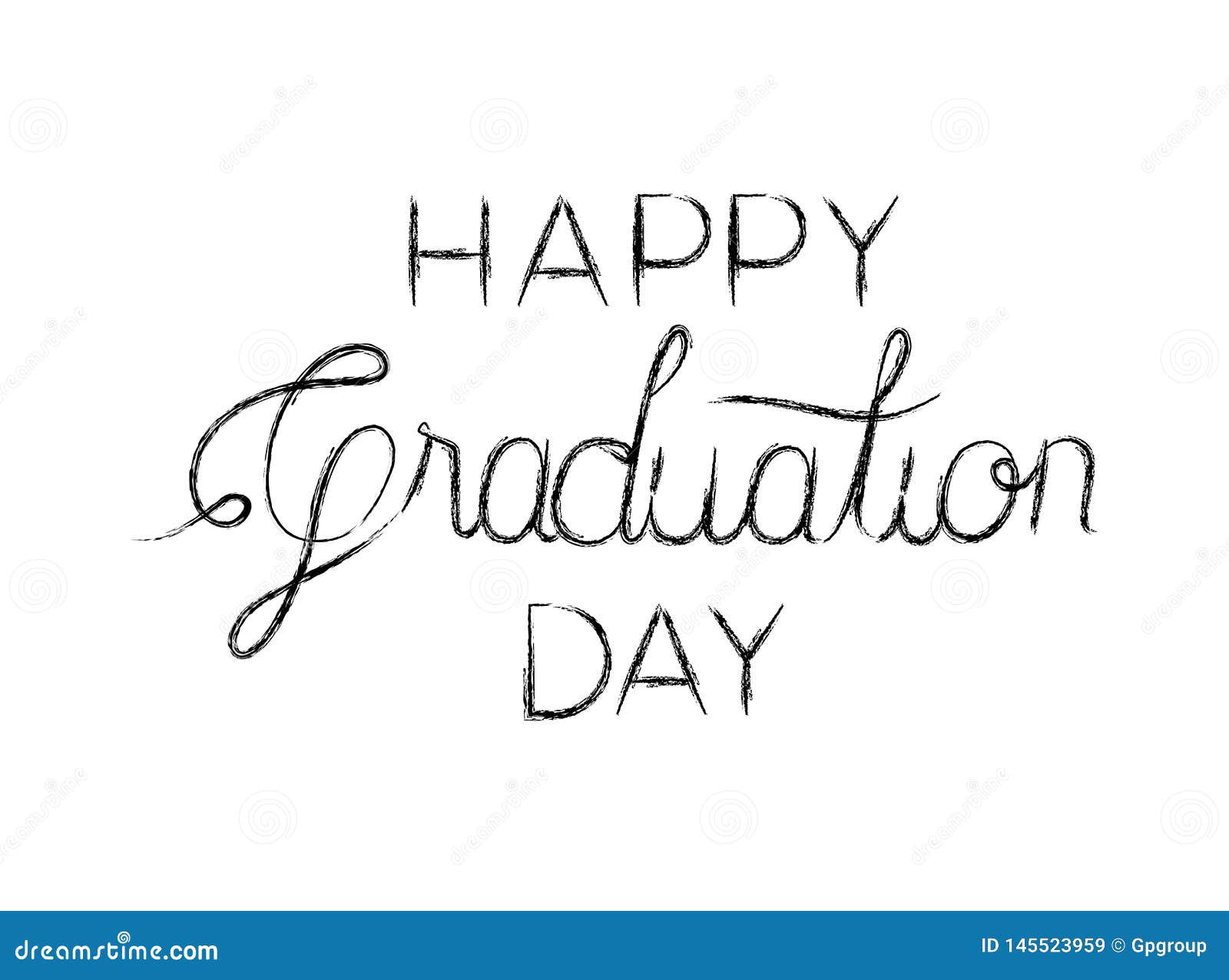 Graduation Message with Hand Made Font Stock Vector - Illustration of ...