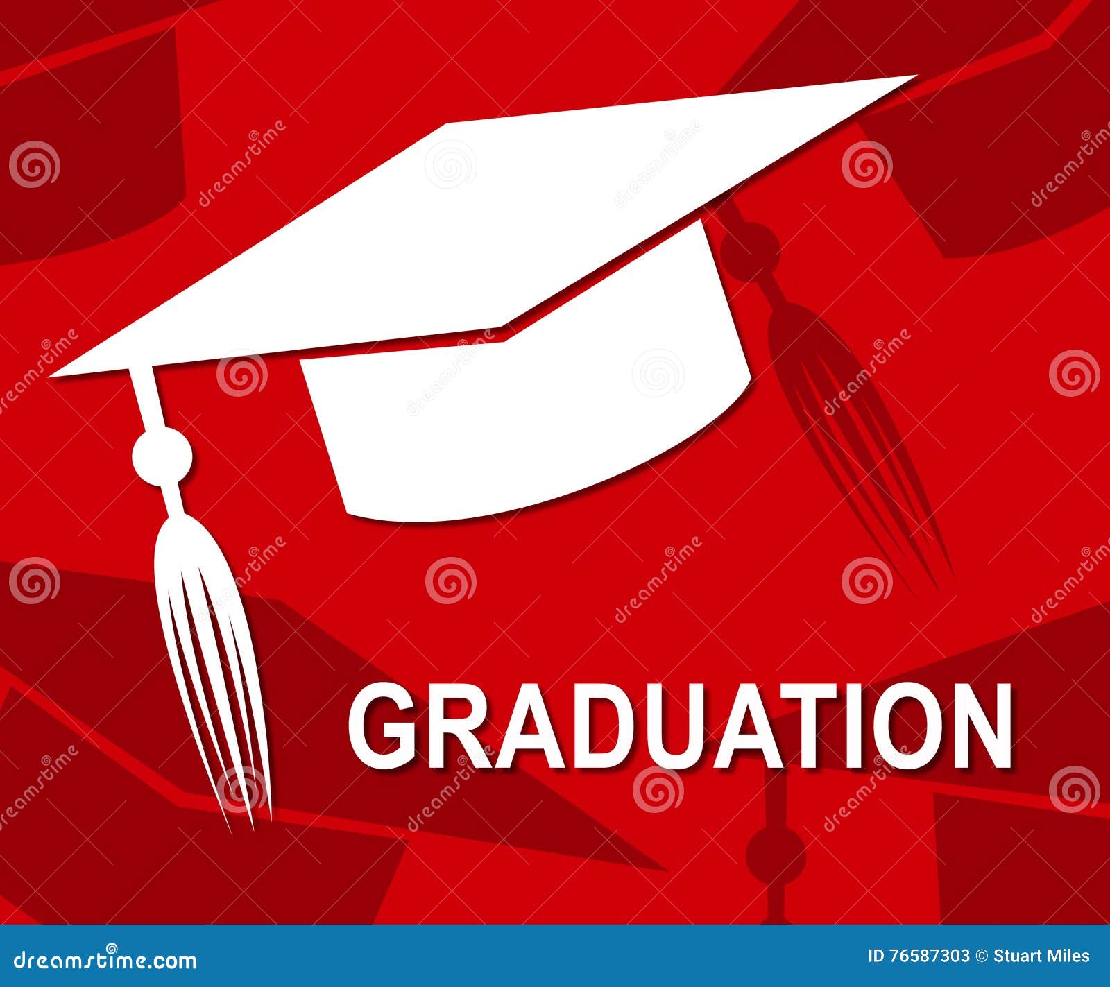 Graduation Mortarboard Represents Ceremony Uni and Graduated Stock ...