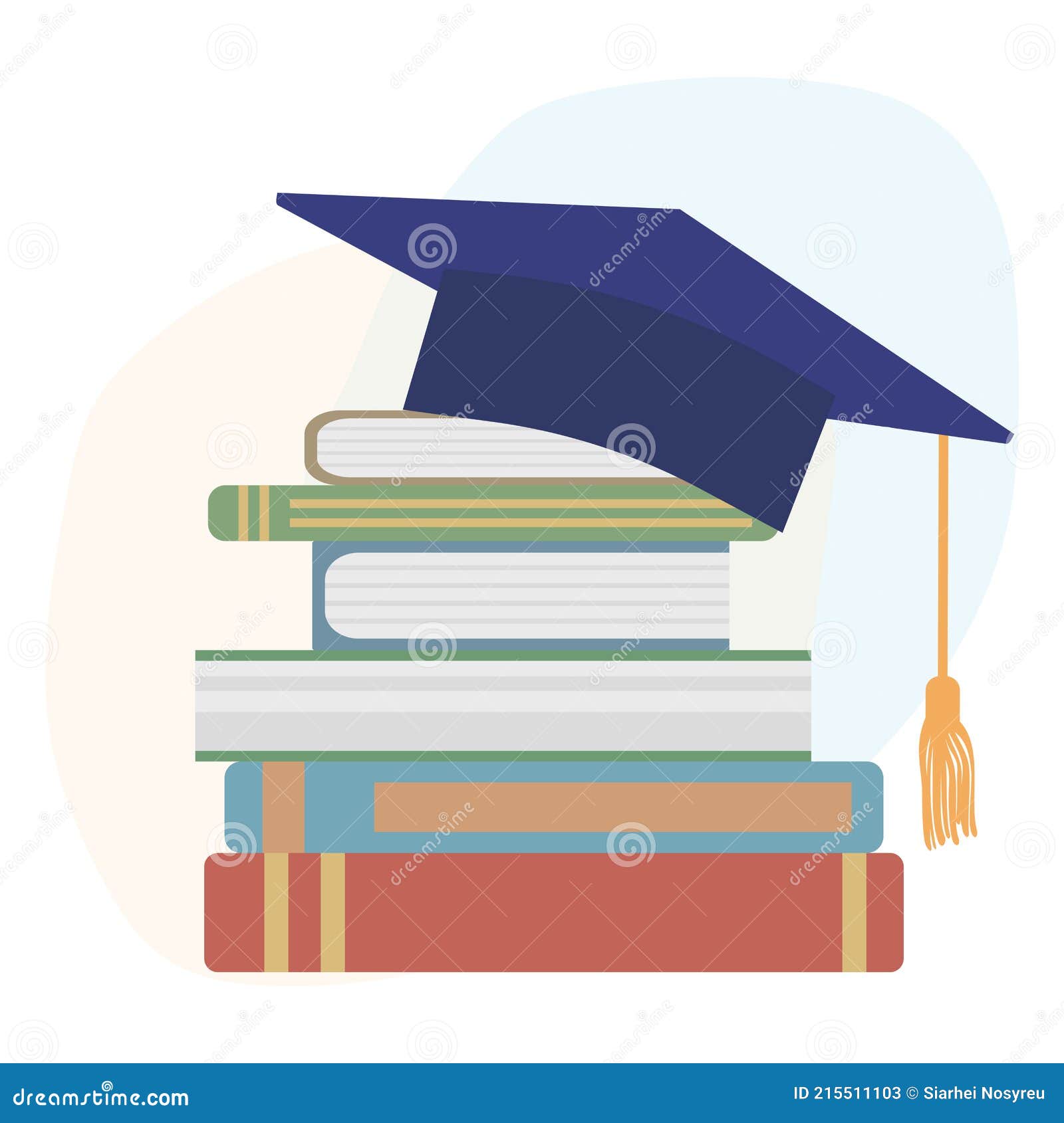 Graduation Mortarboard Cap With Gear Logo Cartoon Vector ...