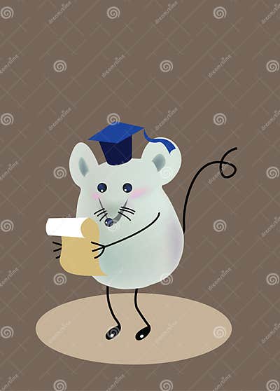 Graduation, mouse stock vector. Illustration of success - 21284627