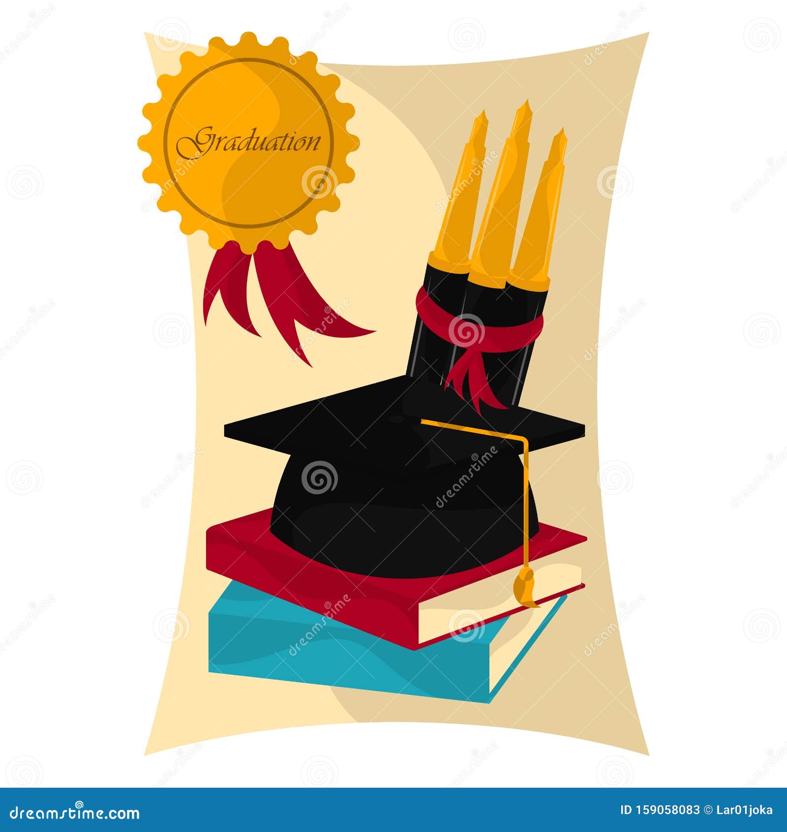 Graduation Objects Illustration Stock Vector - Illustration of alphabet ...